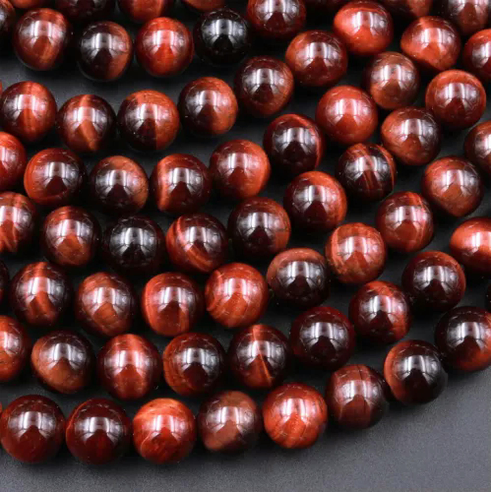 K-KED Tiger's Eye Natural Stone Gemstone 15" Strand Round 6mm 8mm 10mm ...