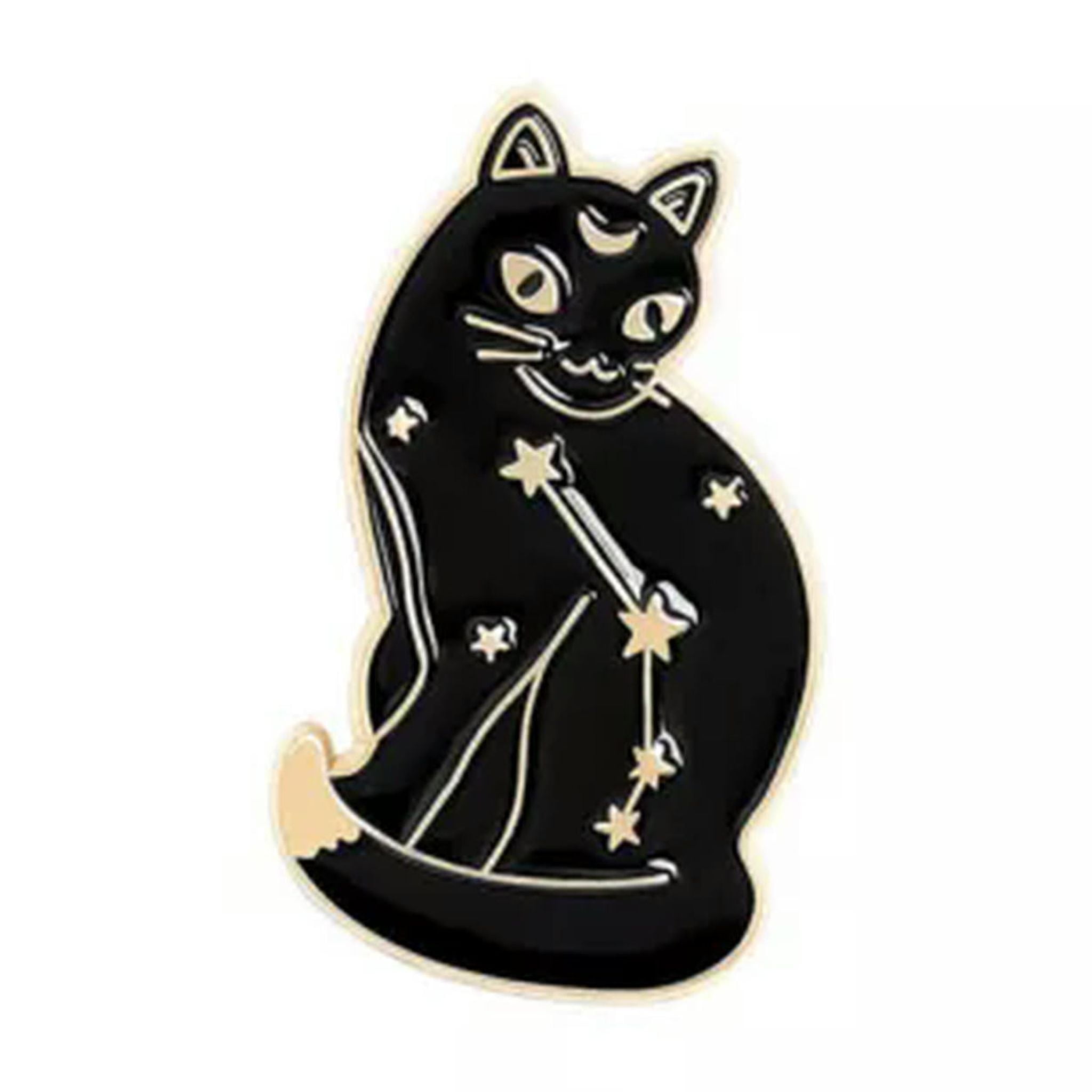 K-KED Witch Cat Enamel Pin Moon Phase Wizard Brooch Bag Lapel Pin Witch ...