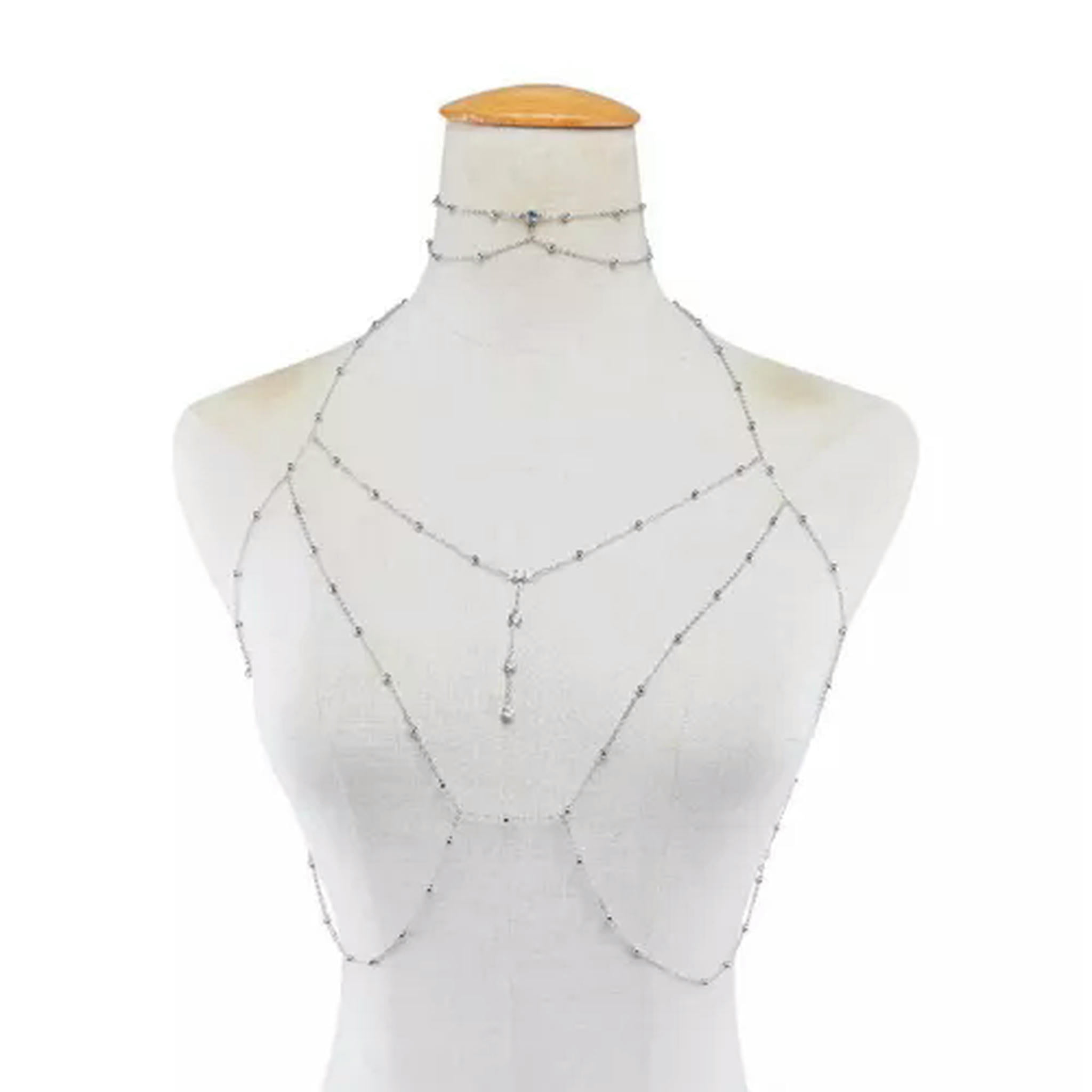 K-KED Women Bra Waist Belly Crossover Body Chain Harness Necklace Beach ...