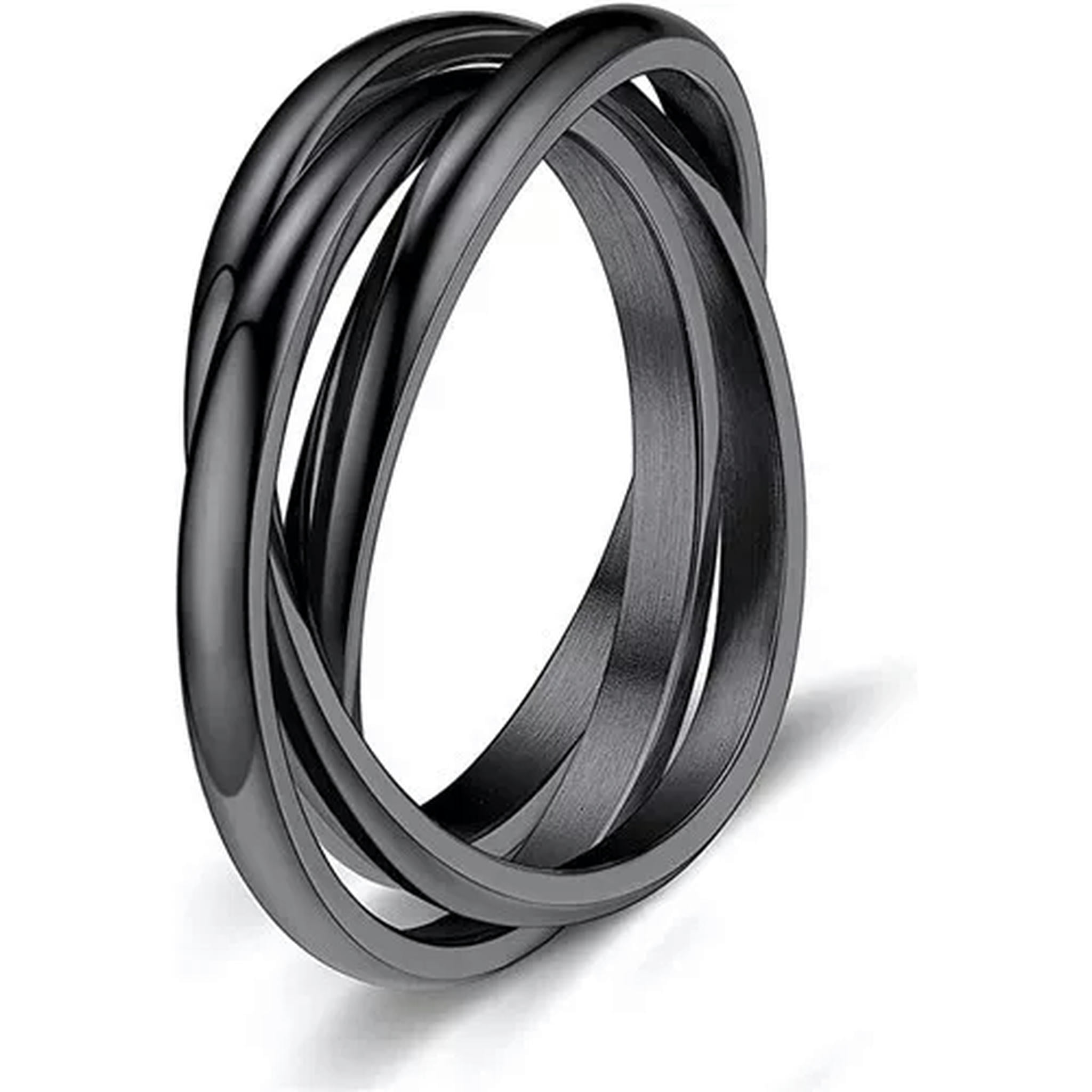 K-KED Women Men Anti-anxiety Spinner Fidget Rotating Ring Titanium ...