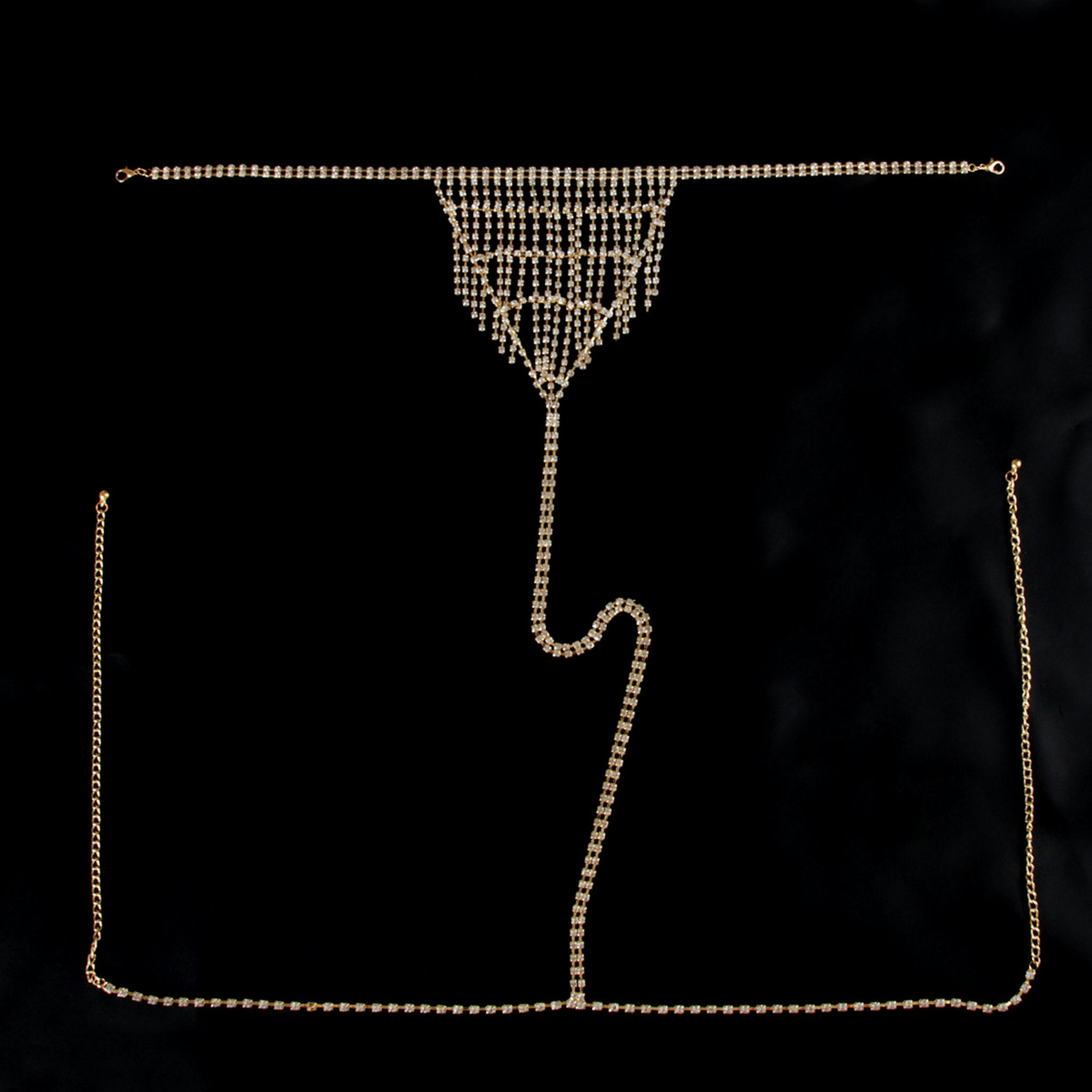 K-KED Women's Bohemian Diamond Fringed Sexy Bikini Bra Chain Thong ...