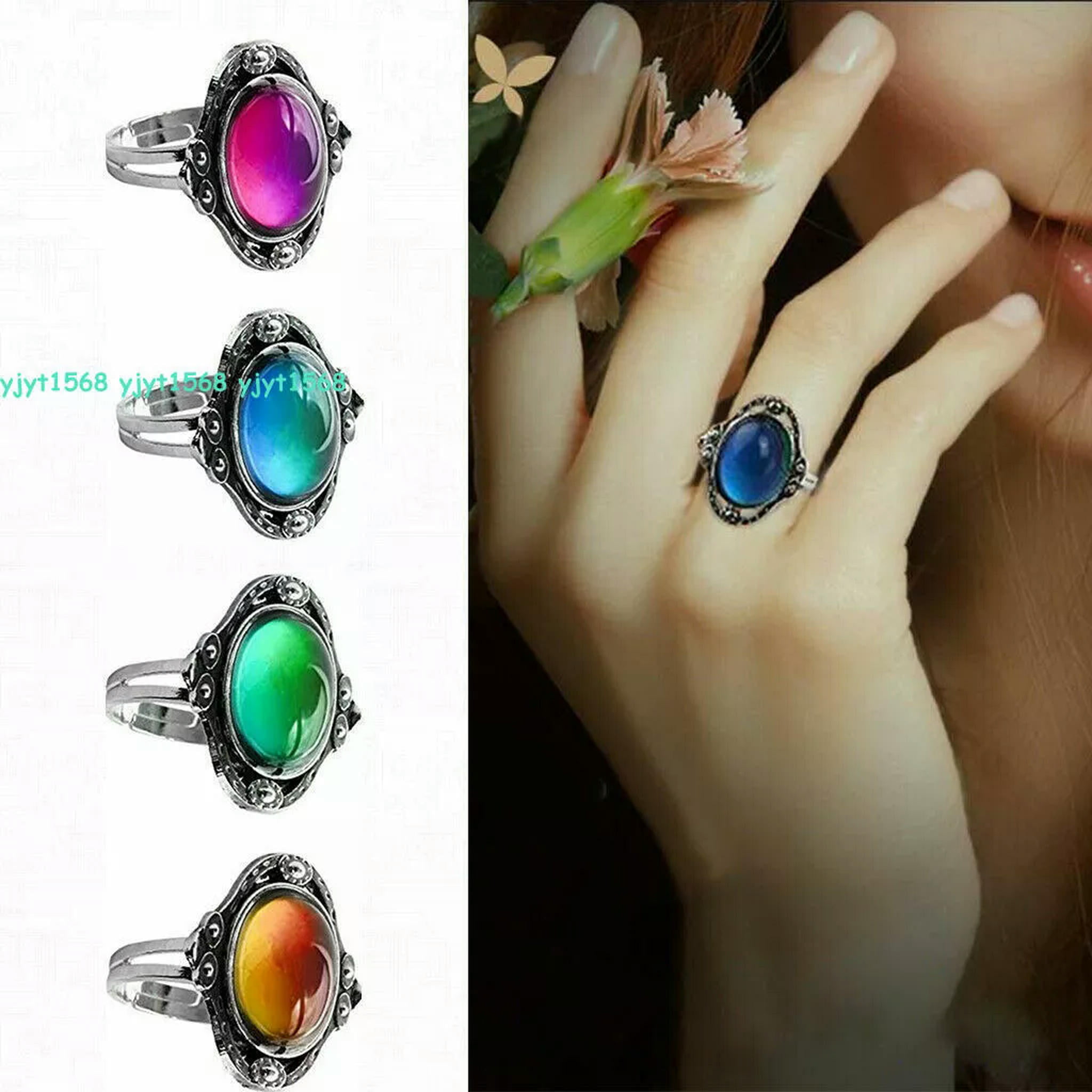 K-KED wholesale lots 30pcs Color Change Mood Ring Oval Emotion Feeling ...
