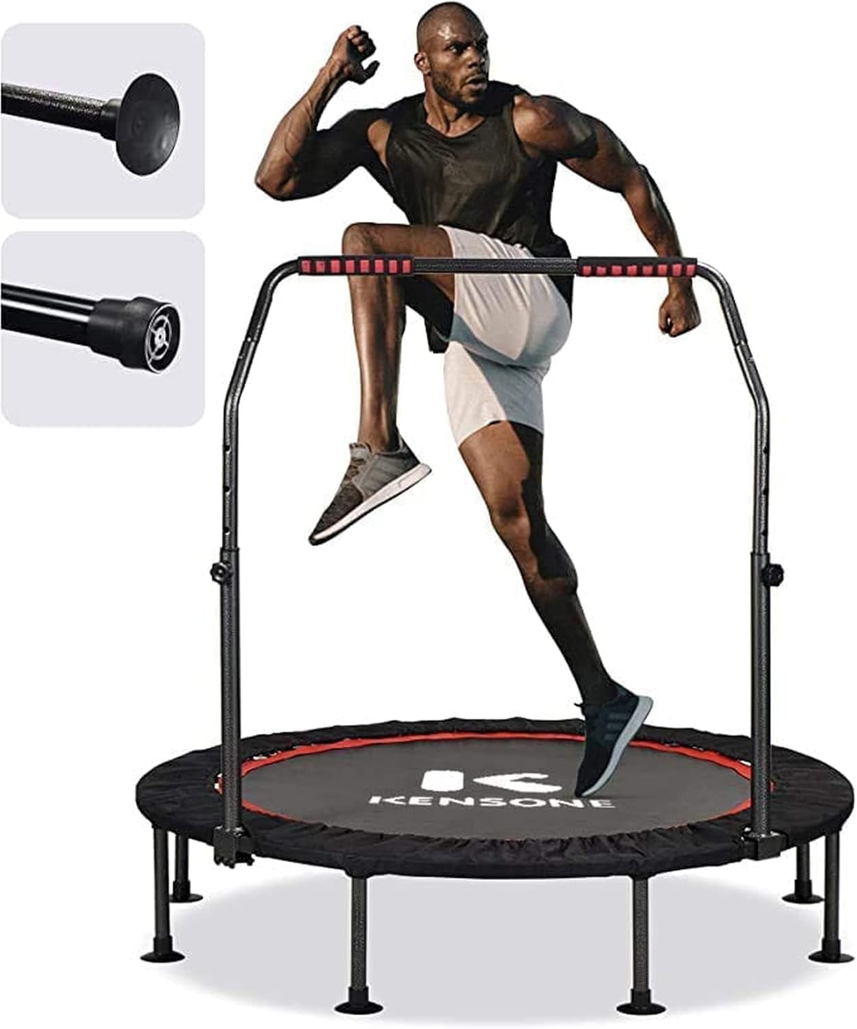 K KENSONE 48" Foldable Mini Trampoline, Indoor Trampoline for Adults ...