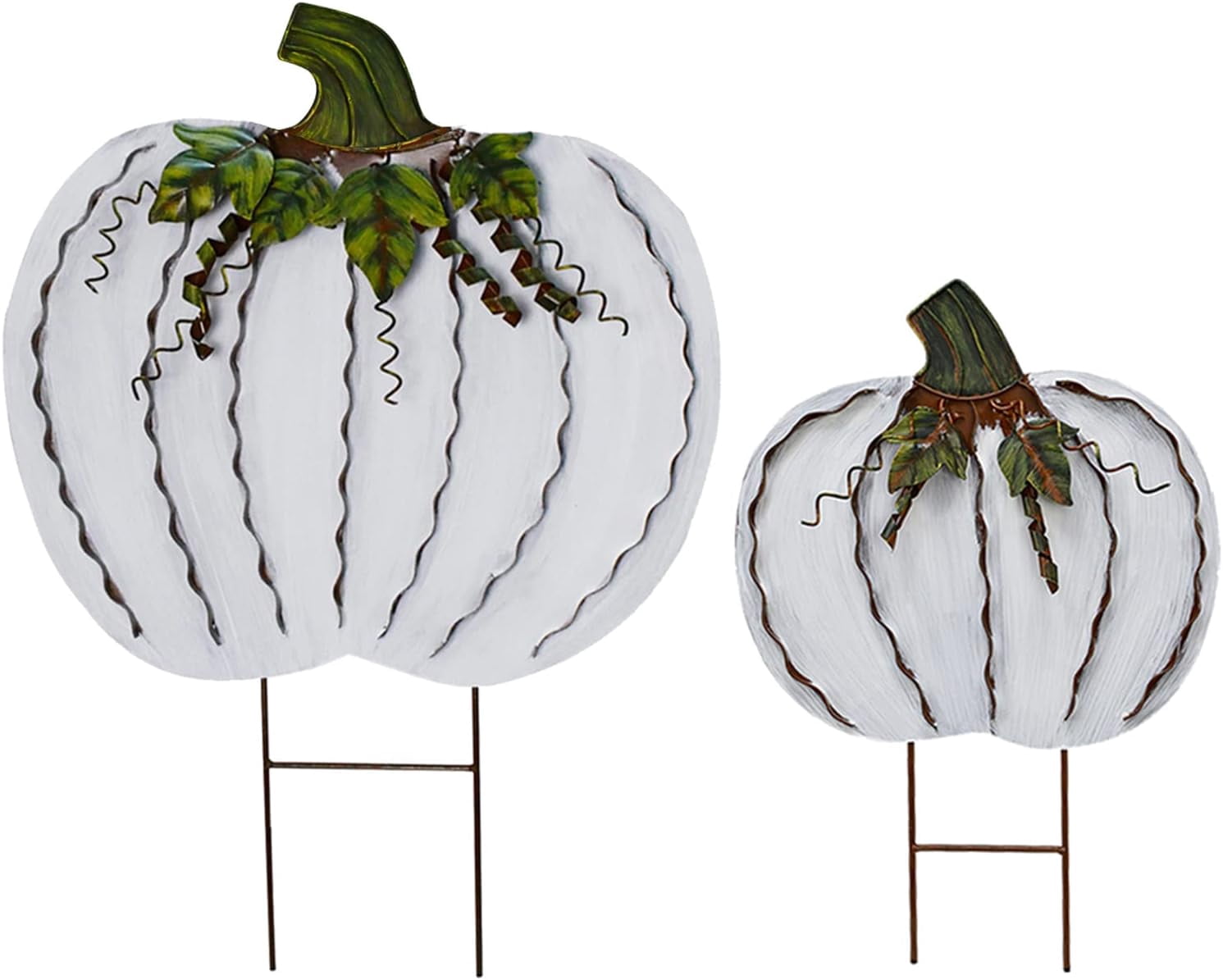 K KILIPES Metal Pumpkin Stake Fall Yard Sign Autumn Harvest Outdoor ...
