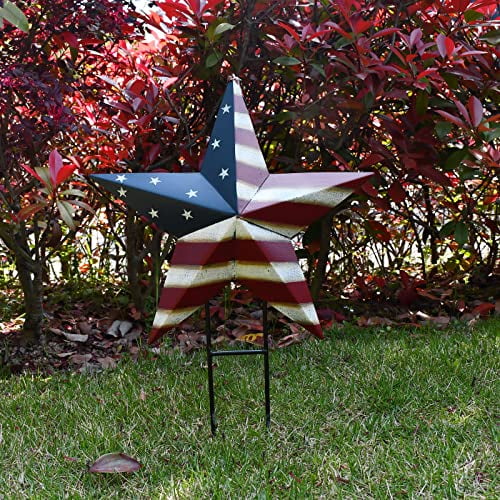 K KILIPES Metal Star Yard Sign with Stake American Decor, 4th of July ...