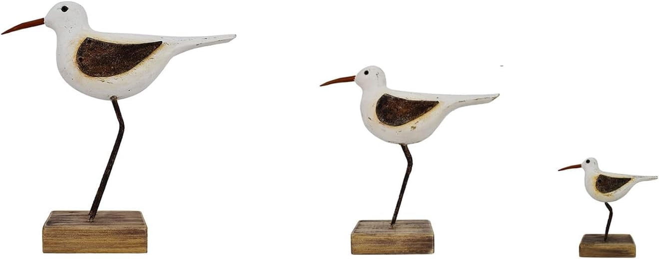 K KILIPES Wood Seagull Statue Beach Table Decor for Home, 9.4" H Rustic ...