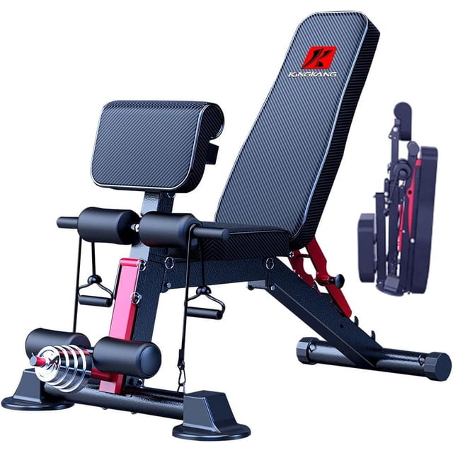 K KINGKANG Adjustable Weight Bench, Home Gym Fitness Seat, Full Body ...