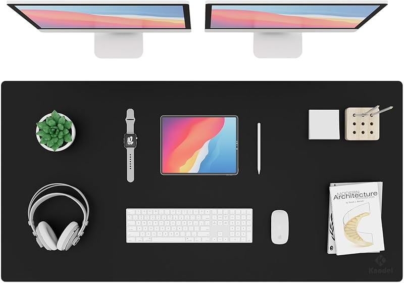 K KNODEL Large Office Leather Desk Mat, Mouse and Keyboard Pad ...