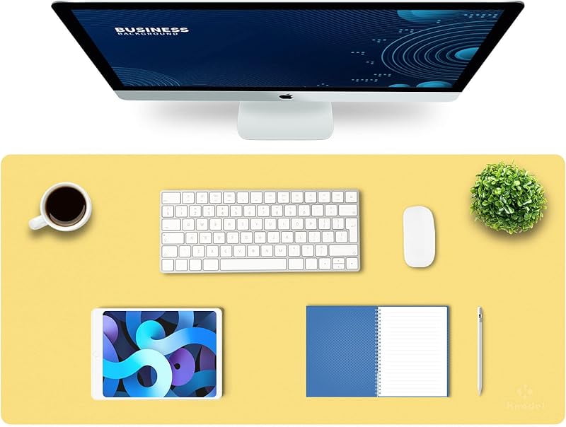 K KNODEL Large Office Leather Desk Mat, Mouse and Keyboard Pad ...