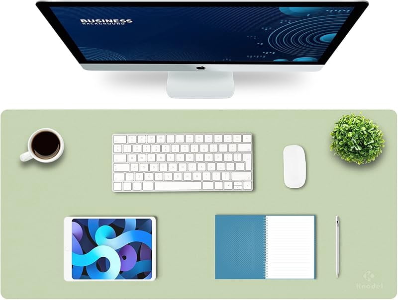 K KNODEL Large Office Leather Desk Mat, Mouse and Keyboard Pad ...