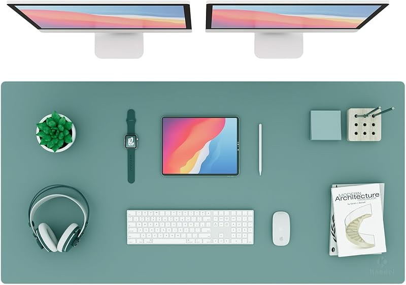 K KNODEL Large Office Leather Desk Mat, Mouse and Keyboard Pad ...