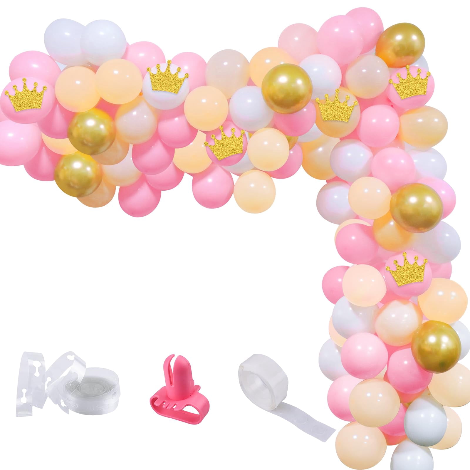 K KUMEED Princess Balloons STF9 Arch Kit,Little Princess Pink and Gold ...