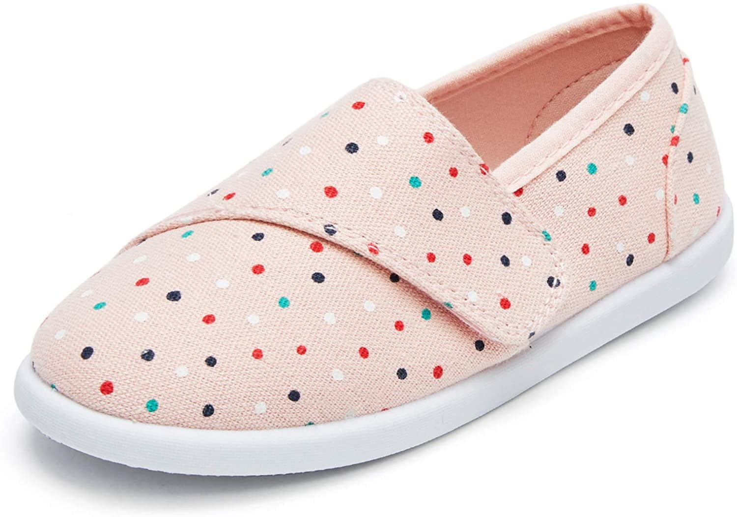 Kushyshoo Kids Canvas Shoes, Pink Dots, Slip-On Flats, Breathable ...