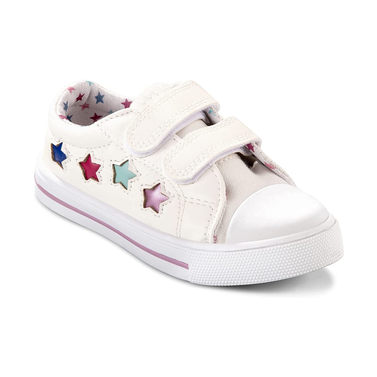 K KomForme Kids Canvas Shoes White Stars Size 12 Little Girl - Walmart.com
