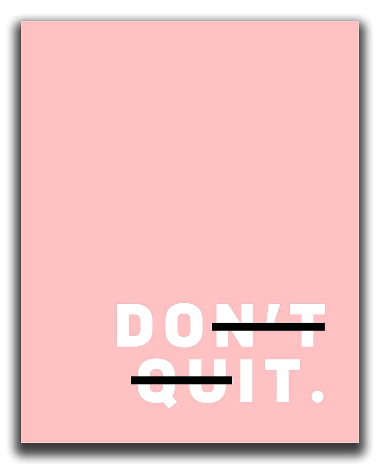 K&L DESIGN CO. Don't Quit Wall Art - 8x10" Unframed Print, Pink ...