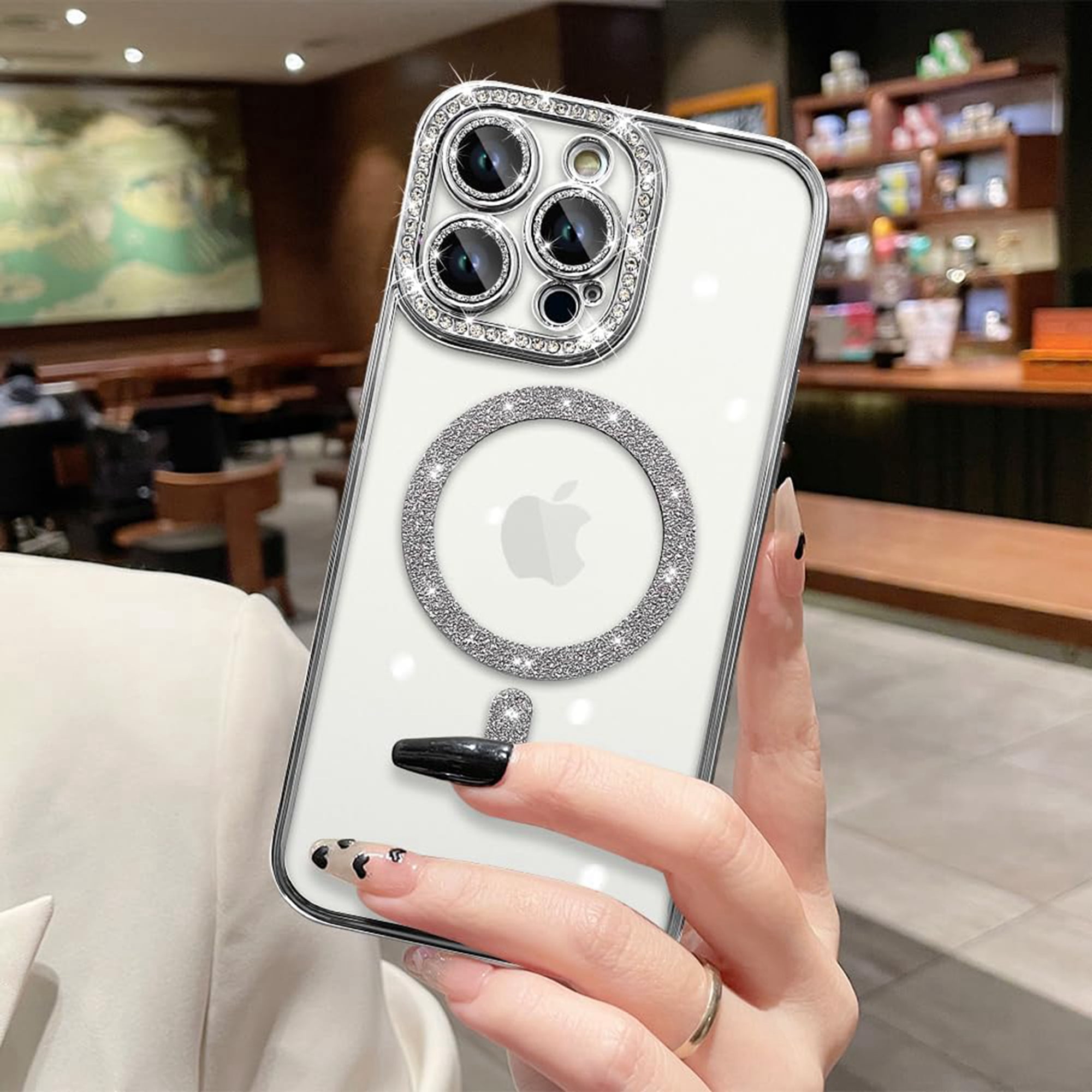 K-Lion Magnetic Case for iPhone 15 Pro,Compatible with Mag Safe,Glitter ...