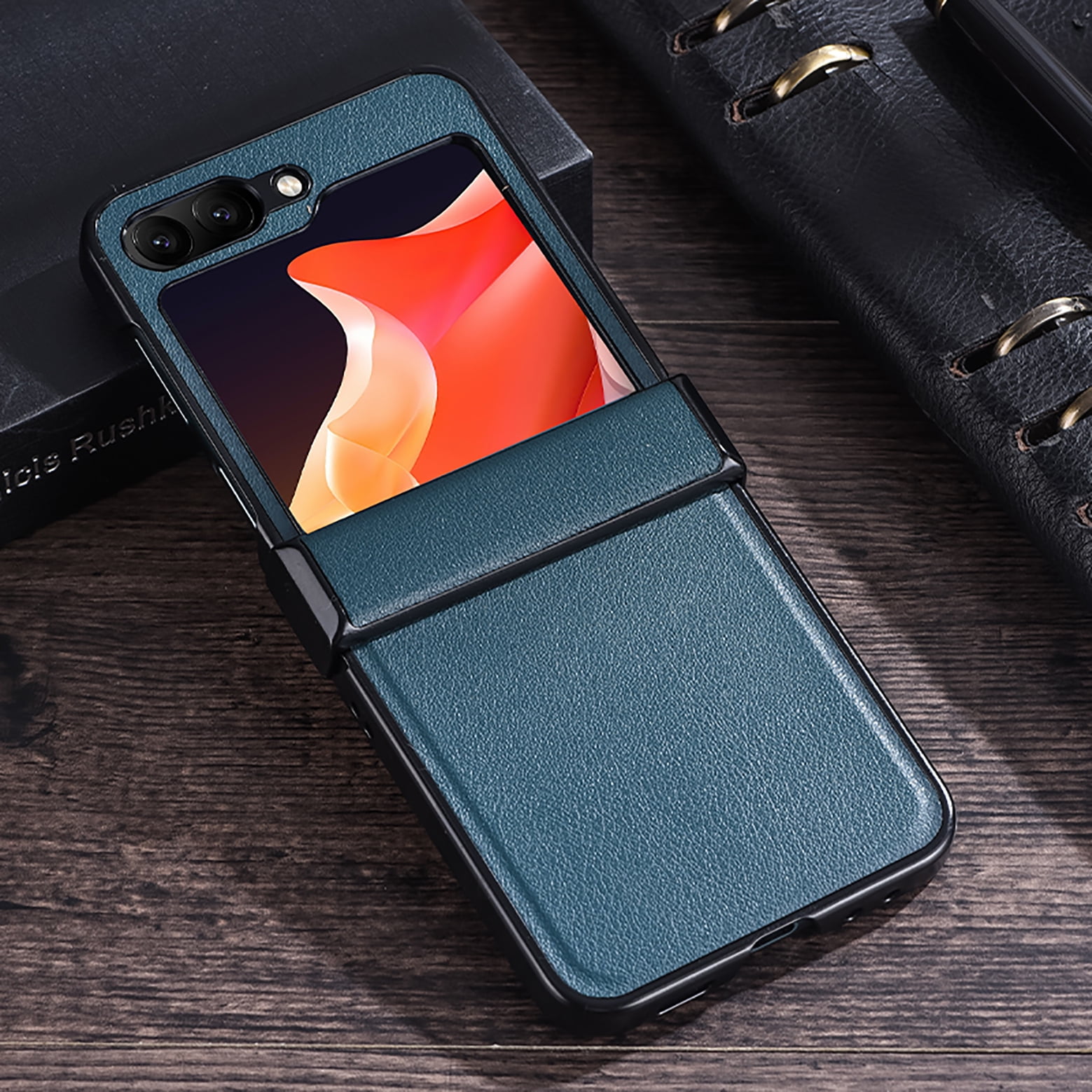 K-Lion Premium Leather Case for Samsung Galaxy Z Flip 5, Hinge ...