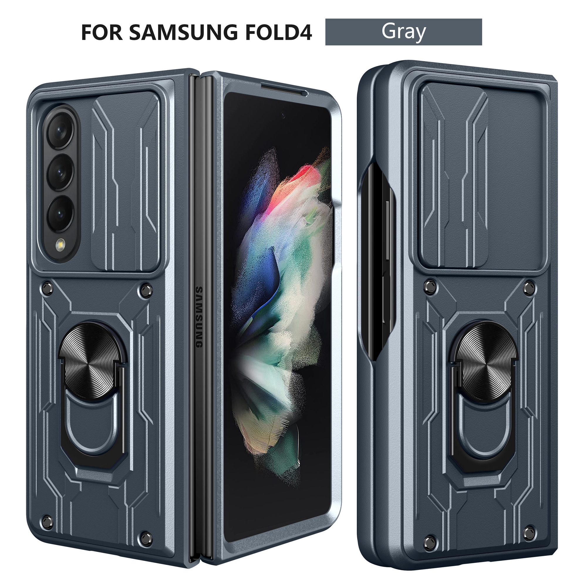 K-Lion Rugged Case for Samsung Galaxy Z Fold 4 with Ring Holder ...