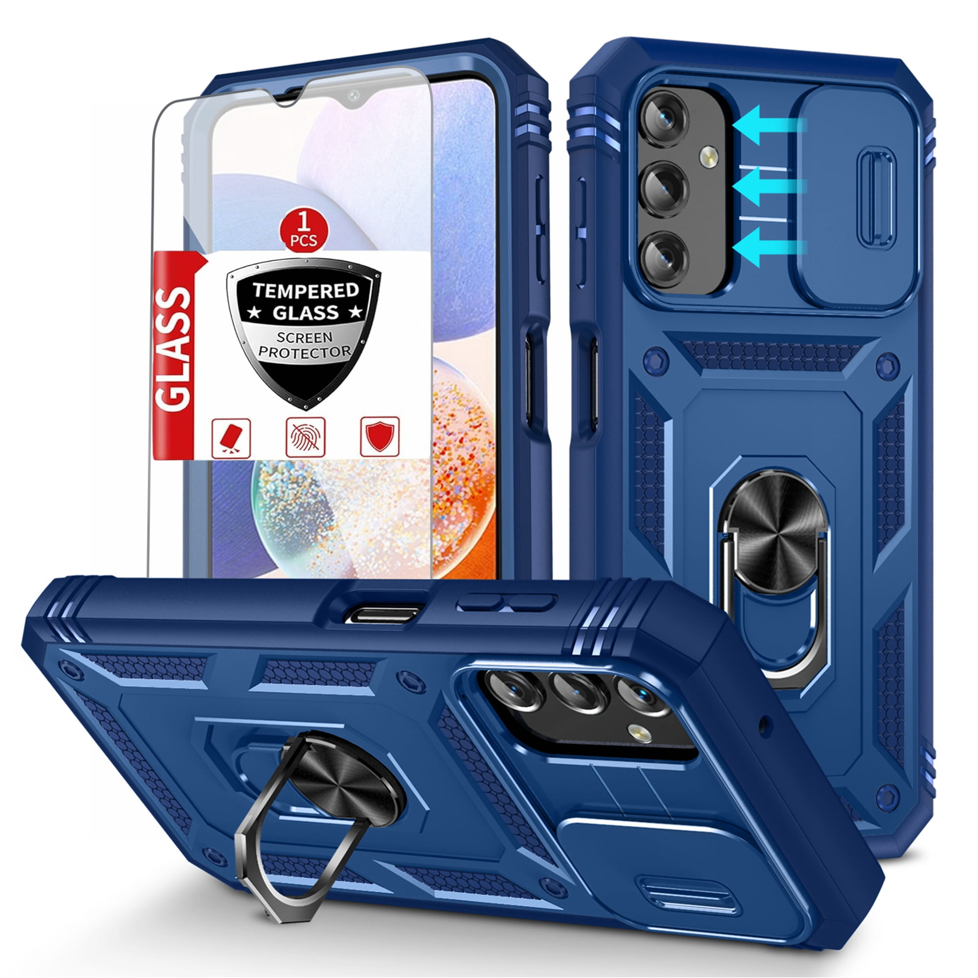 K-Lion for Samsung Galaxy A25 5G Case with Tempered Glass Screen Protector,Military Grade Rugged ...