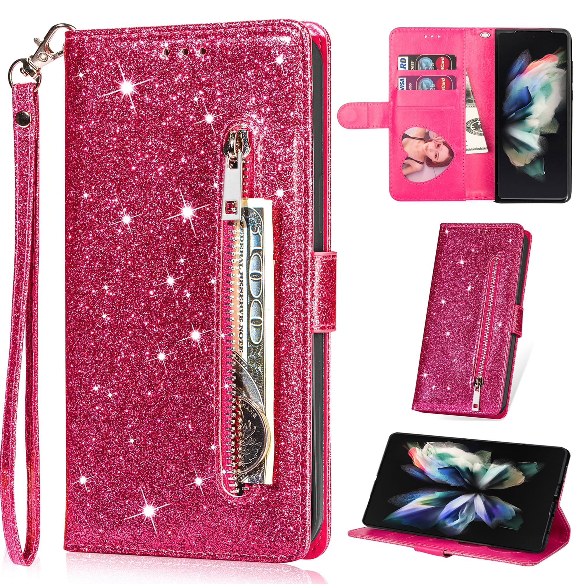 K-Lion for Samsung Galaxy A51 5G Glitter Wallet Case, Bling Sparkly PU ...