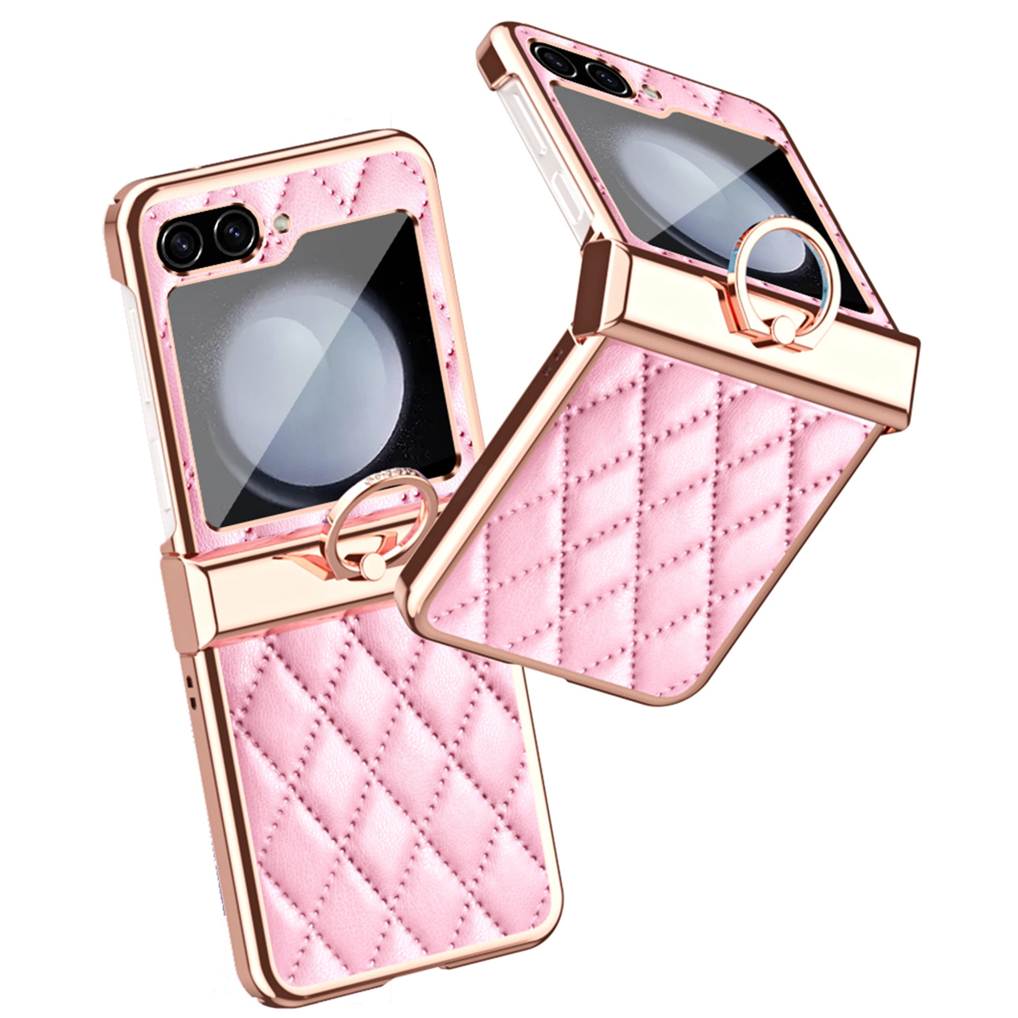 K-Lion for Samsung Galaxy Z Flip 5 PU Leather Case ,Diamond Ring Holder ...