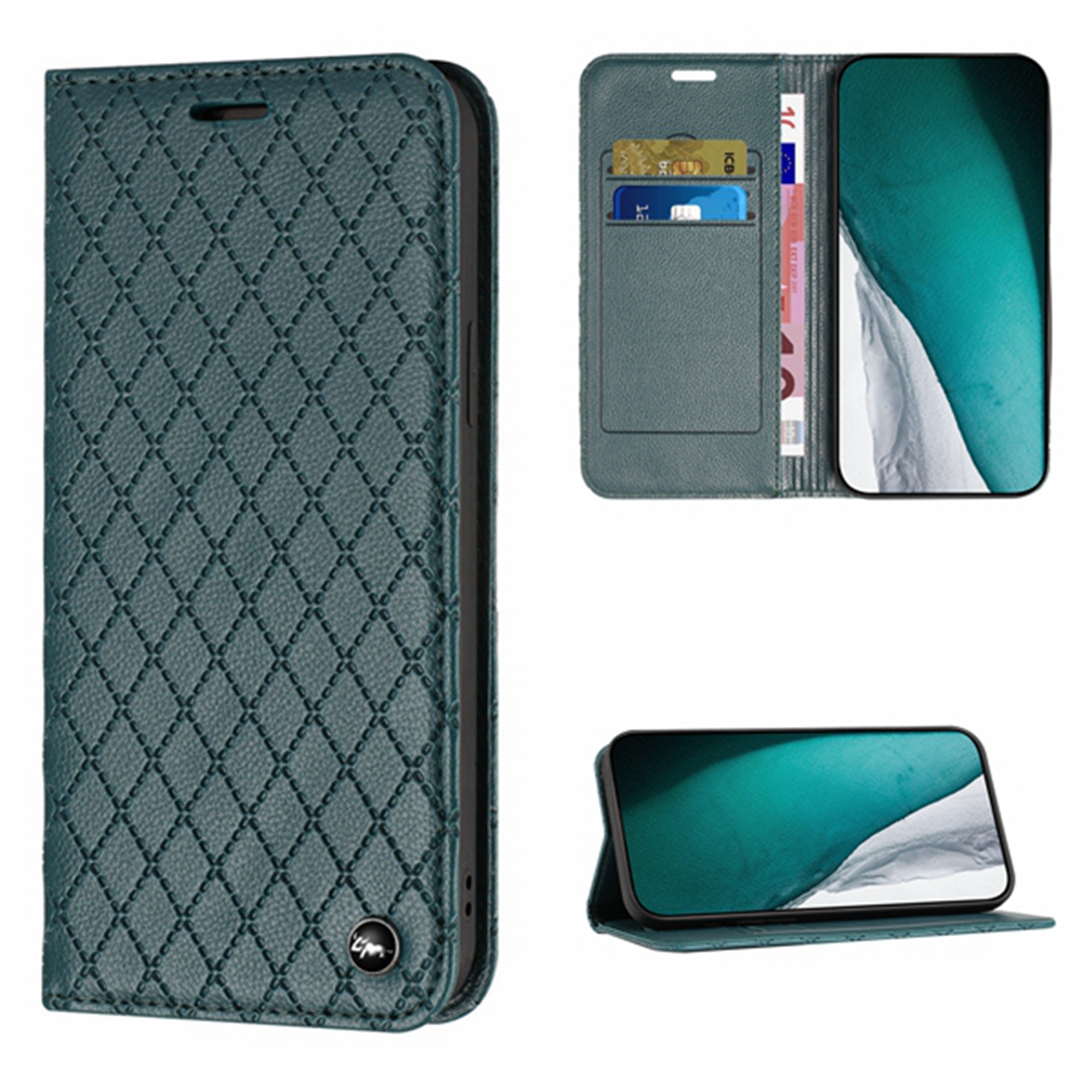 K-Lion for iPhone 13 Mini Wallet Case, Luxury Business PU Leather ...