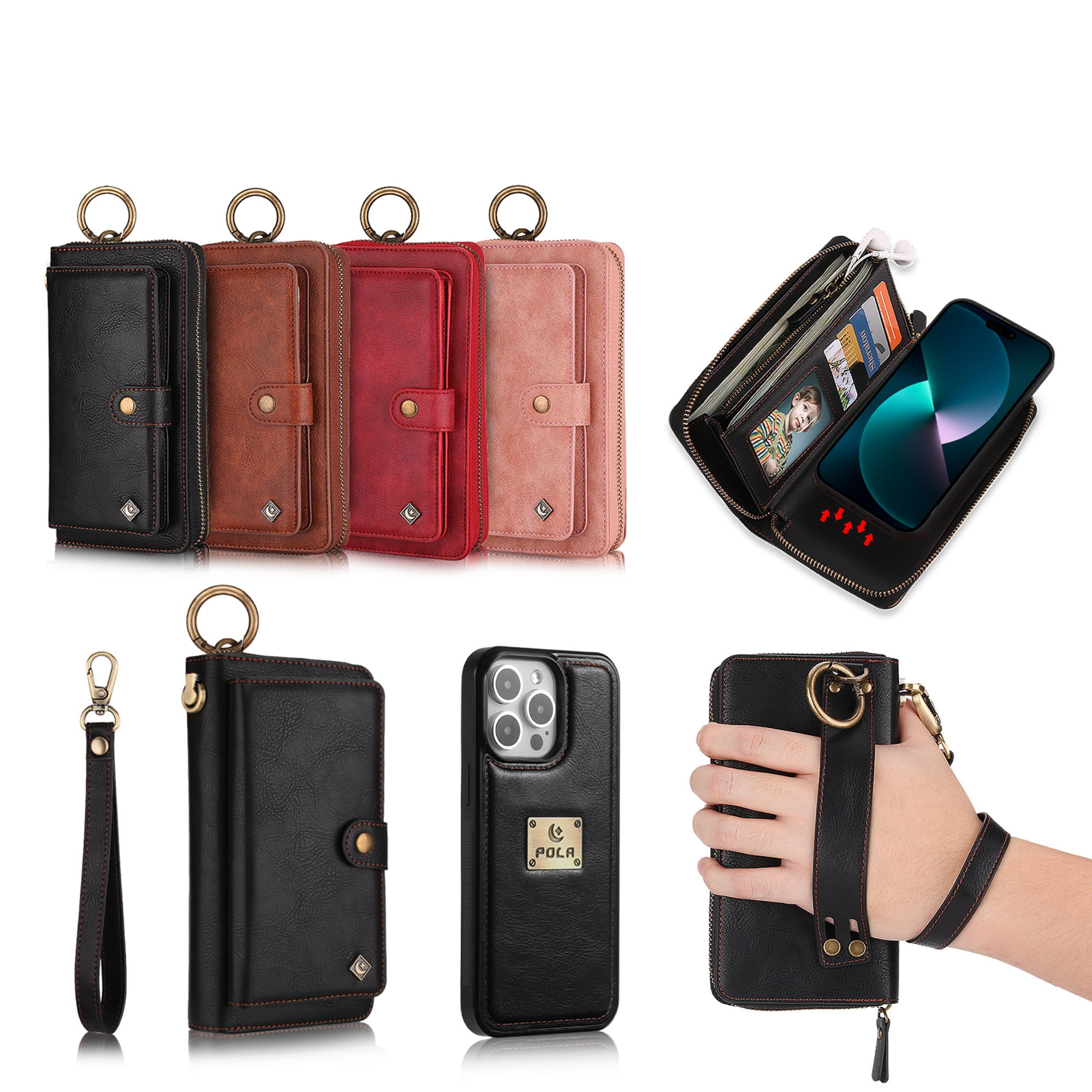 K-Lion for iPhone 14 Plus Zipper Wallet Case,Retro Luxury PU Leather ...