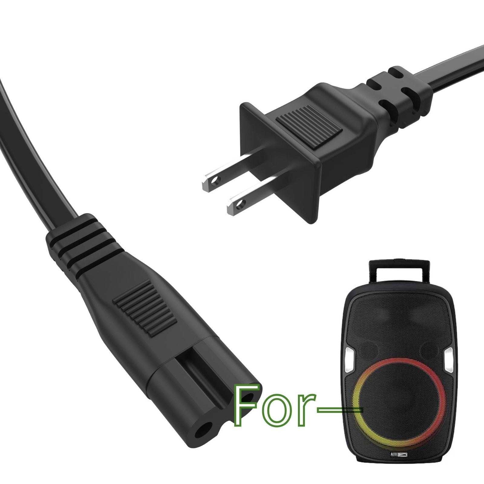 K-MAINS 2-Prong AC IN Power Cord Comaptible With Altec Lansing IMT7002 ...