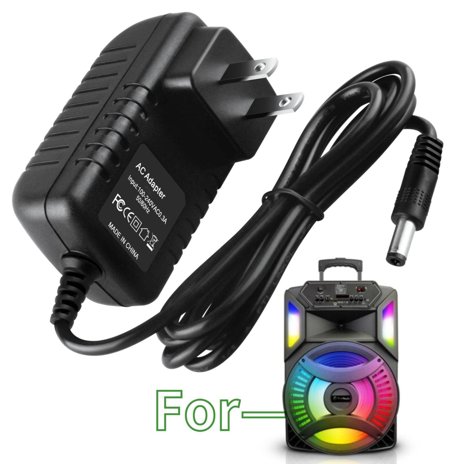 K-MAINS AC/DC Adapter Compatible With Top Tech Audio MAX-15 Karaoke ...