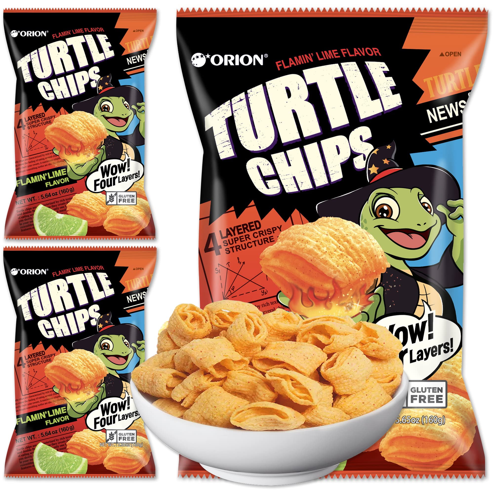K-Munchies Orion Turtle Chips SSF20 - Large 3 x Flamin' Lime Flavor ...