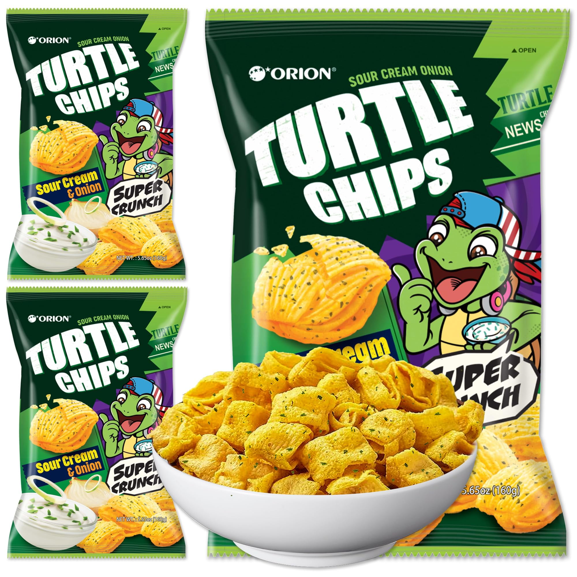 K-Munchies Orion Turtle Chips TSF6 - Large 3 x Sour Cream and Onion ...