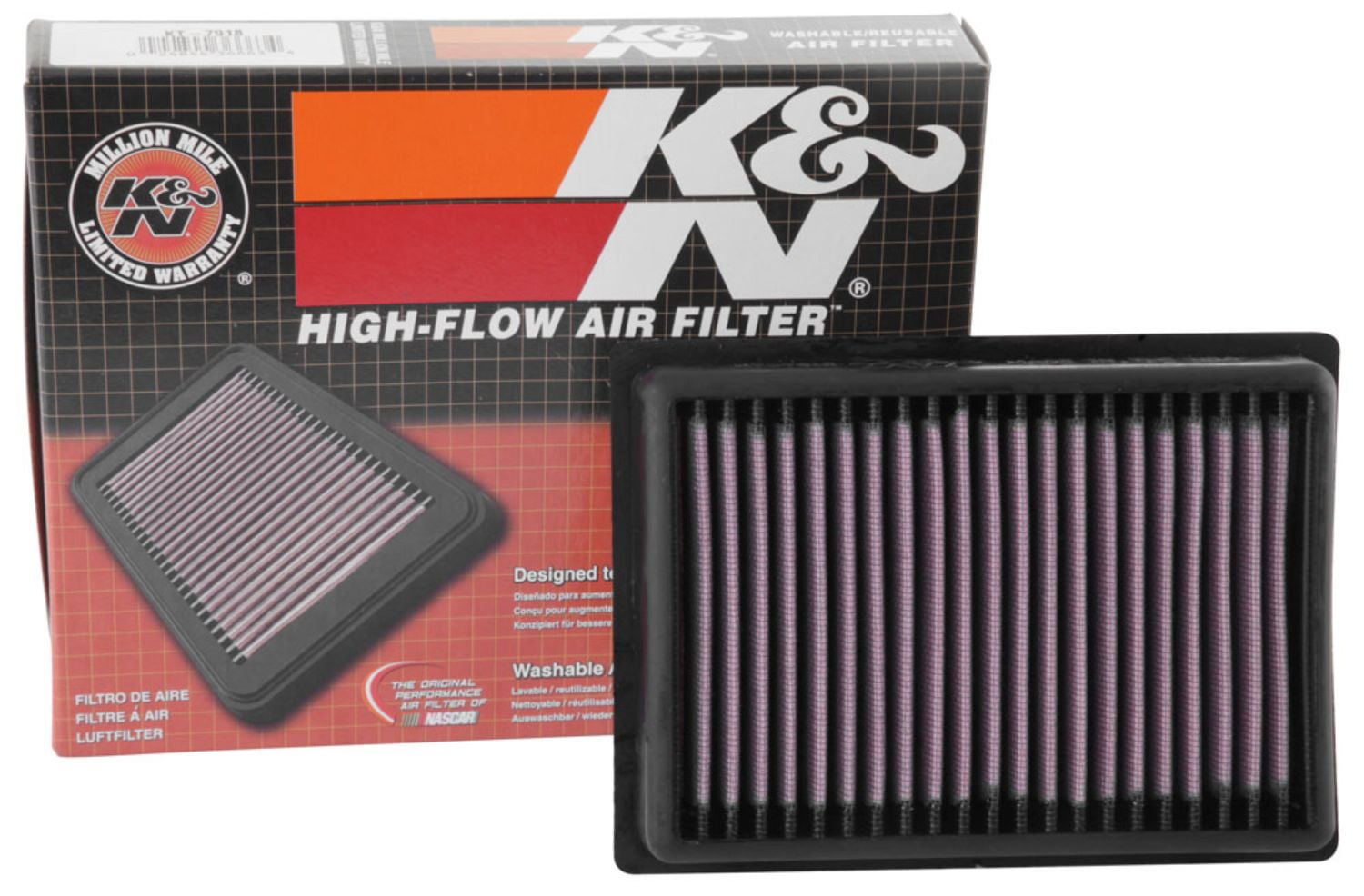 K&N Performance Powersports High-Flow Engine Air Filter: Washable ...