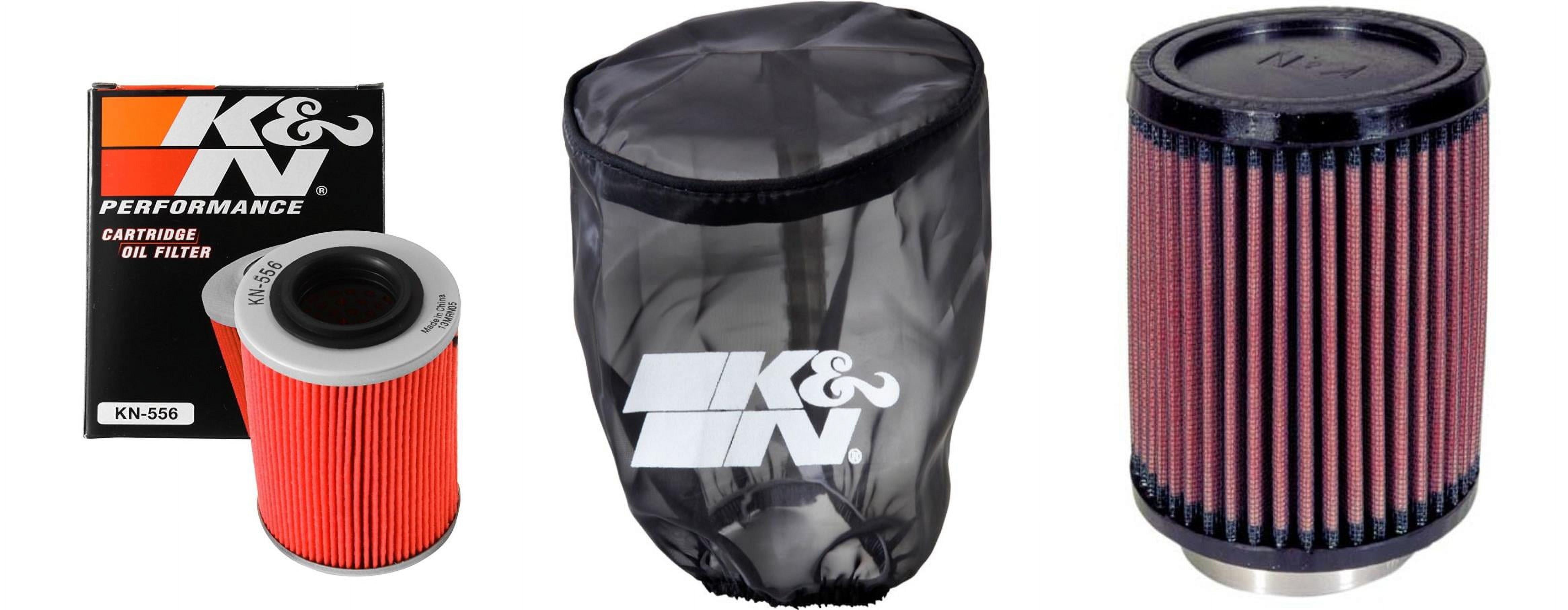 K&N Pre-Charger Wrap, Air and Oil Filter Black Kit for ATV/UTV CAN-AM ...