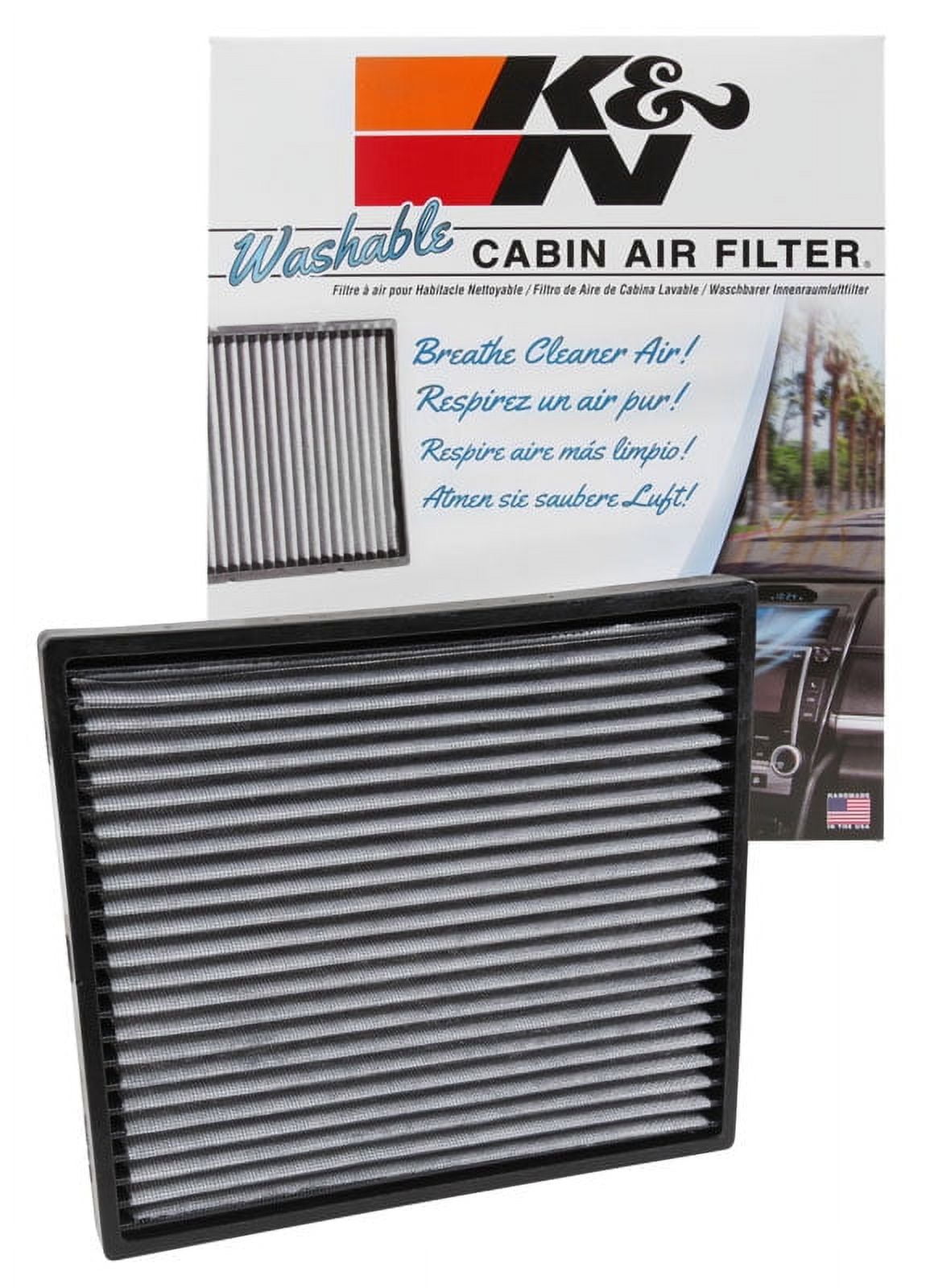 K&N VF2043 Washable & Reusable Cabin Air Filter Cleans and Freshens ...