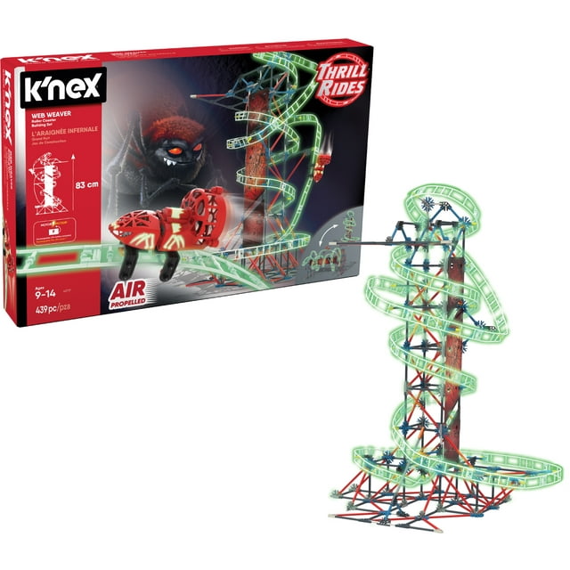 K'NEX Thrill Rides - Web Weaver Roller Coaster Building Set - 439 ...