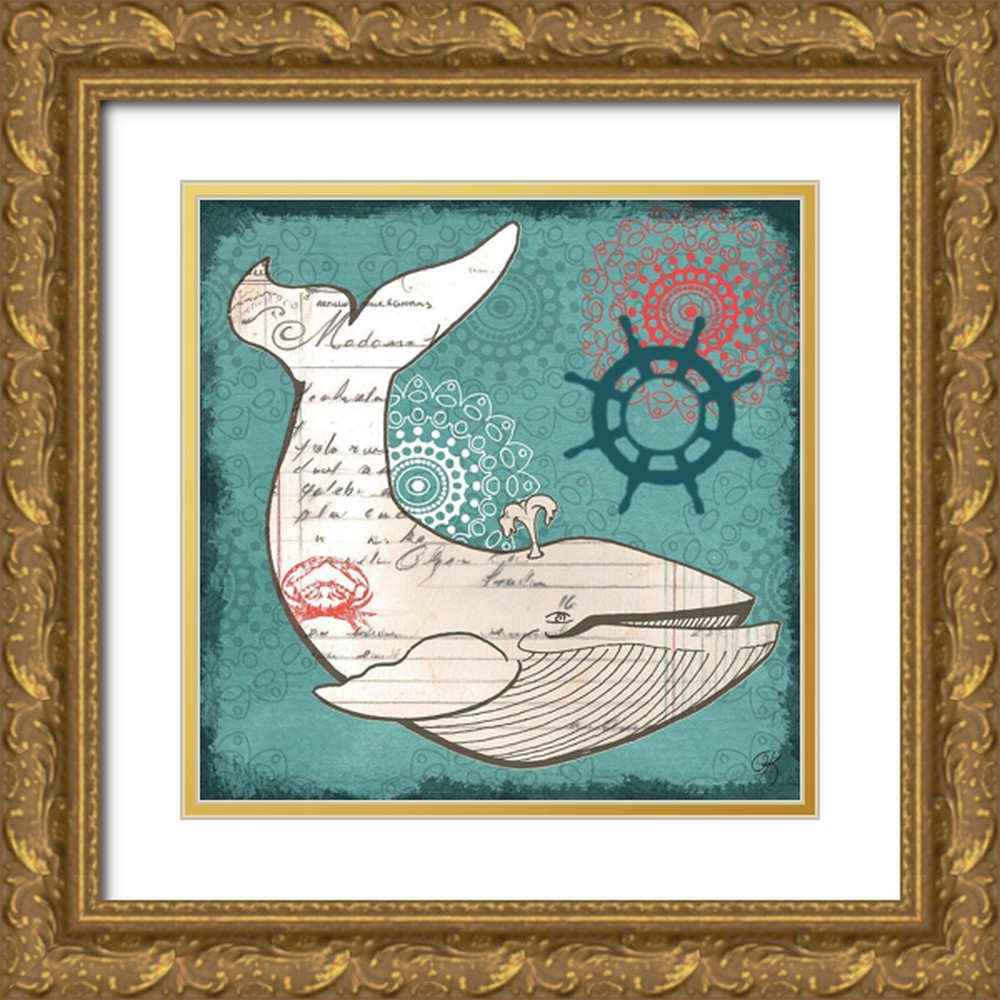 K, Onna 20x20 Gold Ornate Wood Framed with Double Matting Museum Art ...