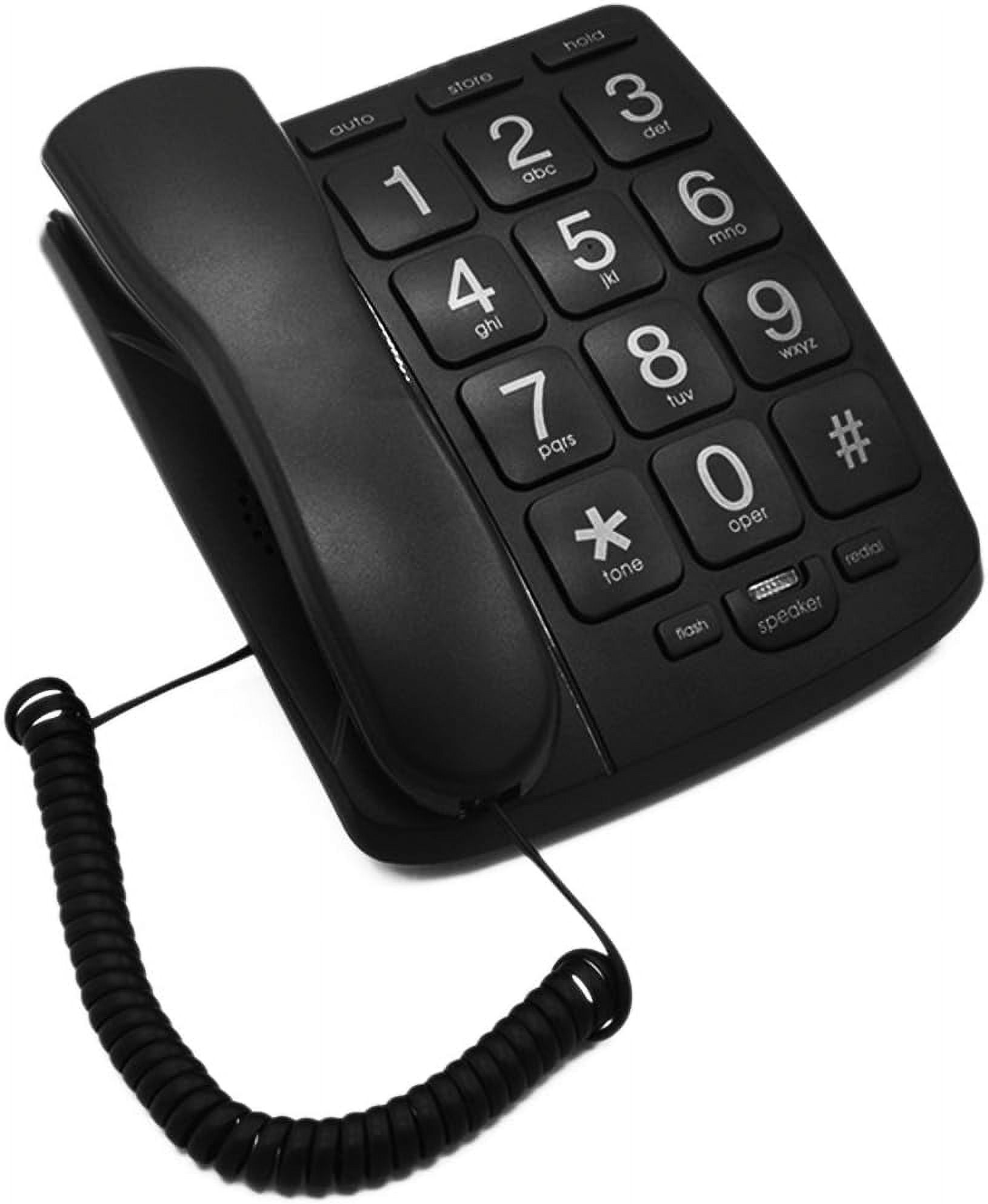 K-P02B Big Button Corded Telephone for Elderly Perfect for Low Vision ...