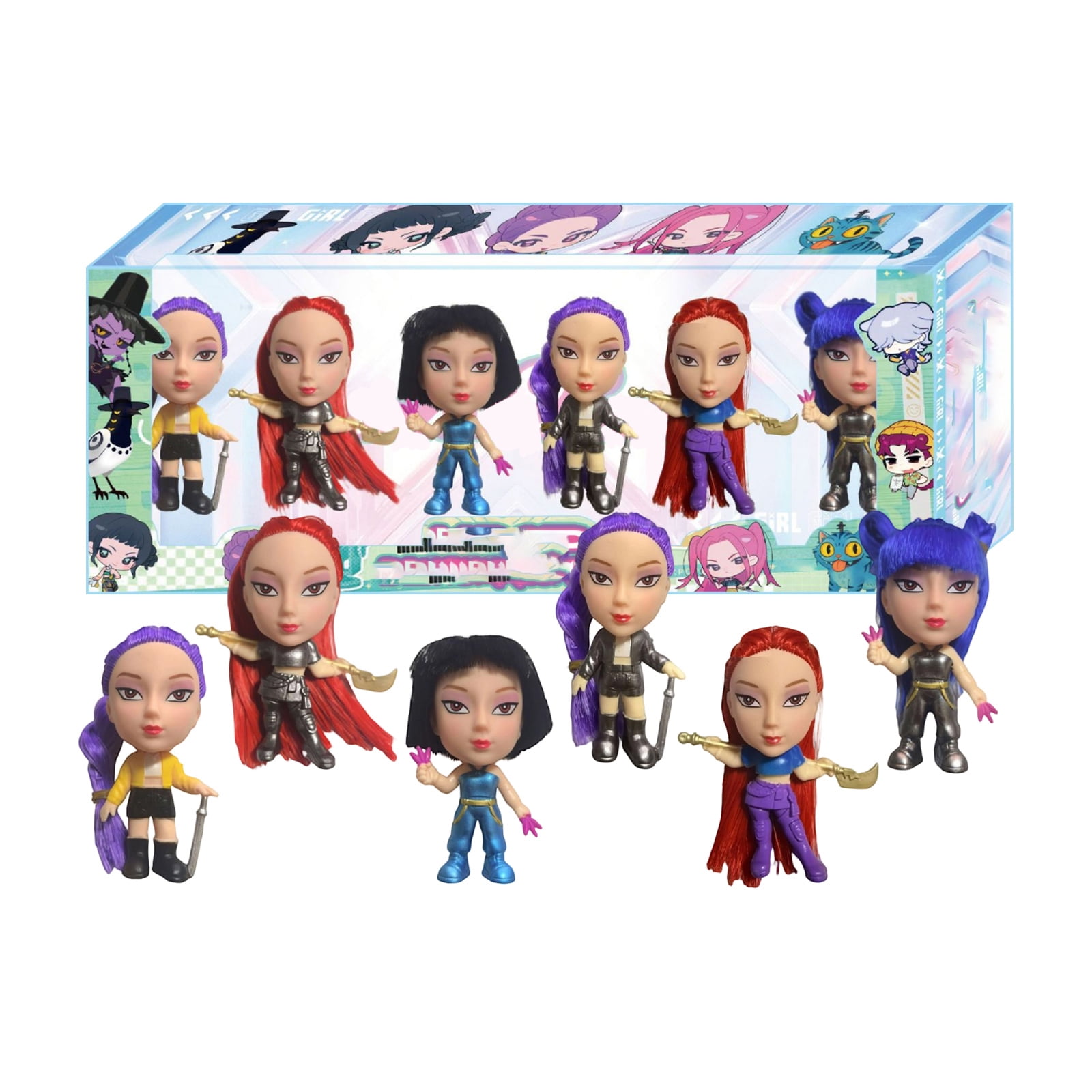 K+POP 6pc Musical Light Up Doll, 3.5 Inch K+POP Action Figures for ...