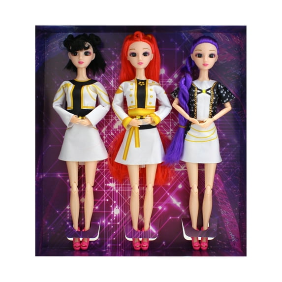 K+POP Action Figures 3Pc Articulated Dolls, Realistic Character Designs ...