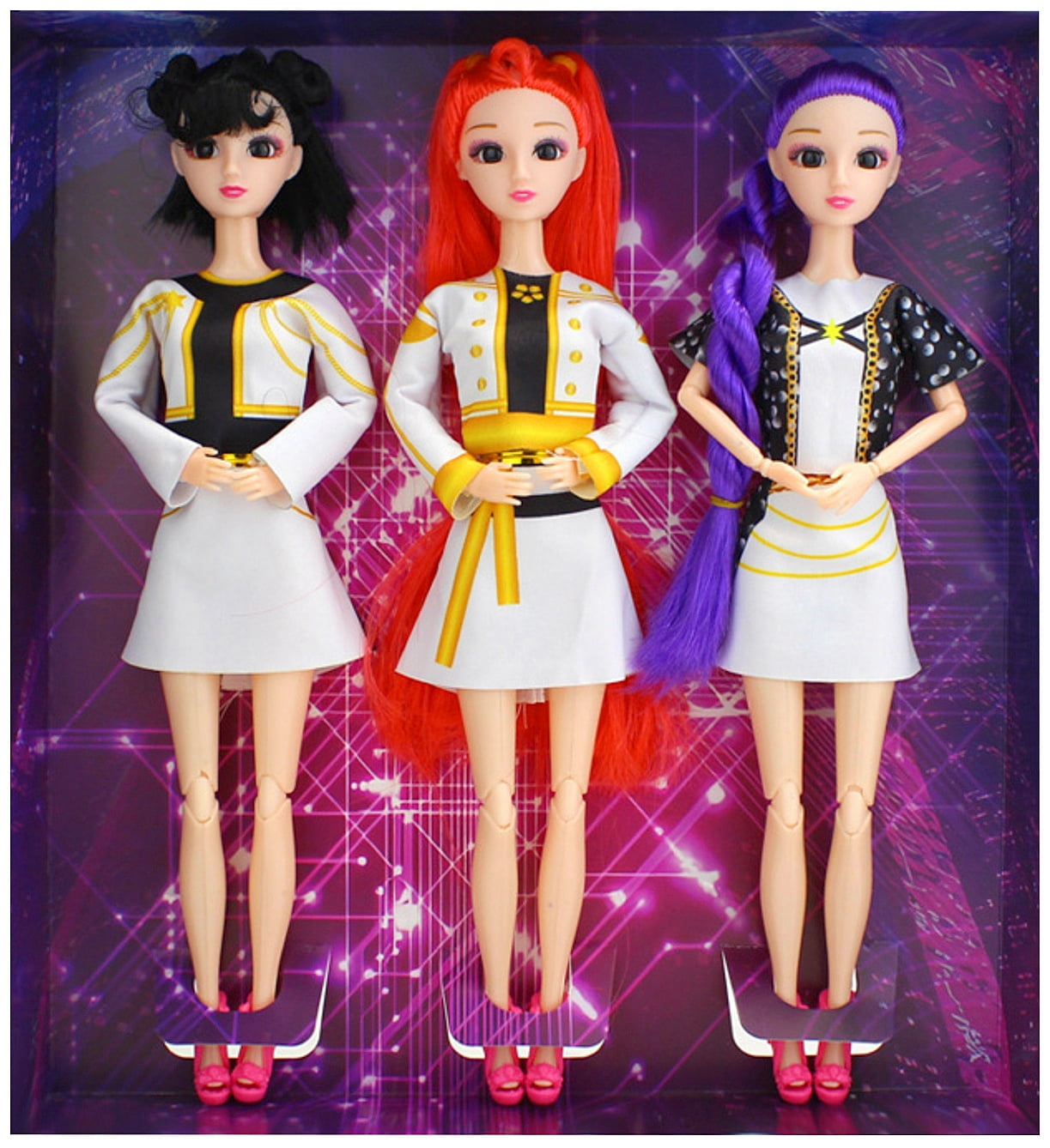 K+POP Action Figures with Colorful Lights 3Pcs- Cool K+POP Squad Member ...