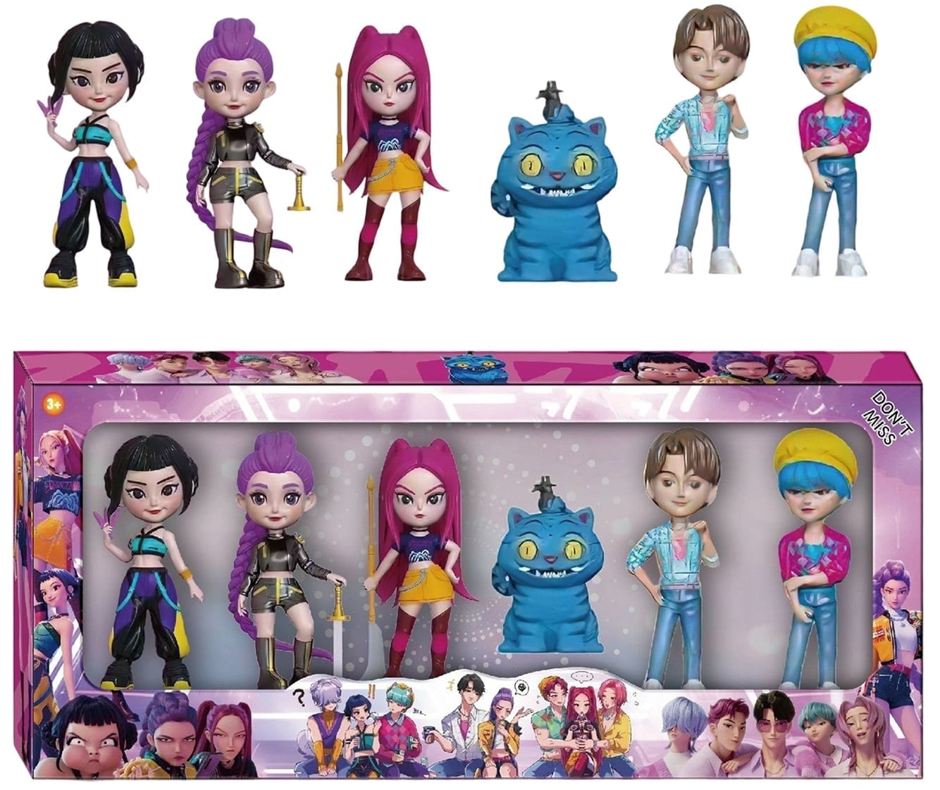 K-POP Dem+on Hun+ters Action Figure Set, 6PC K-POP Collectible Dolls ...