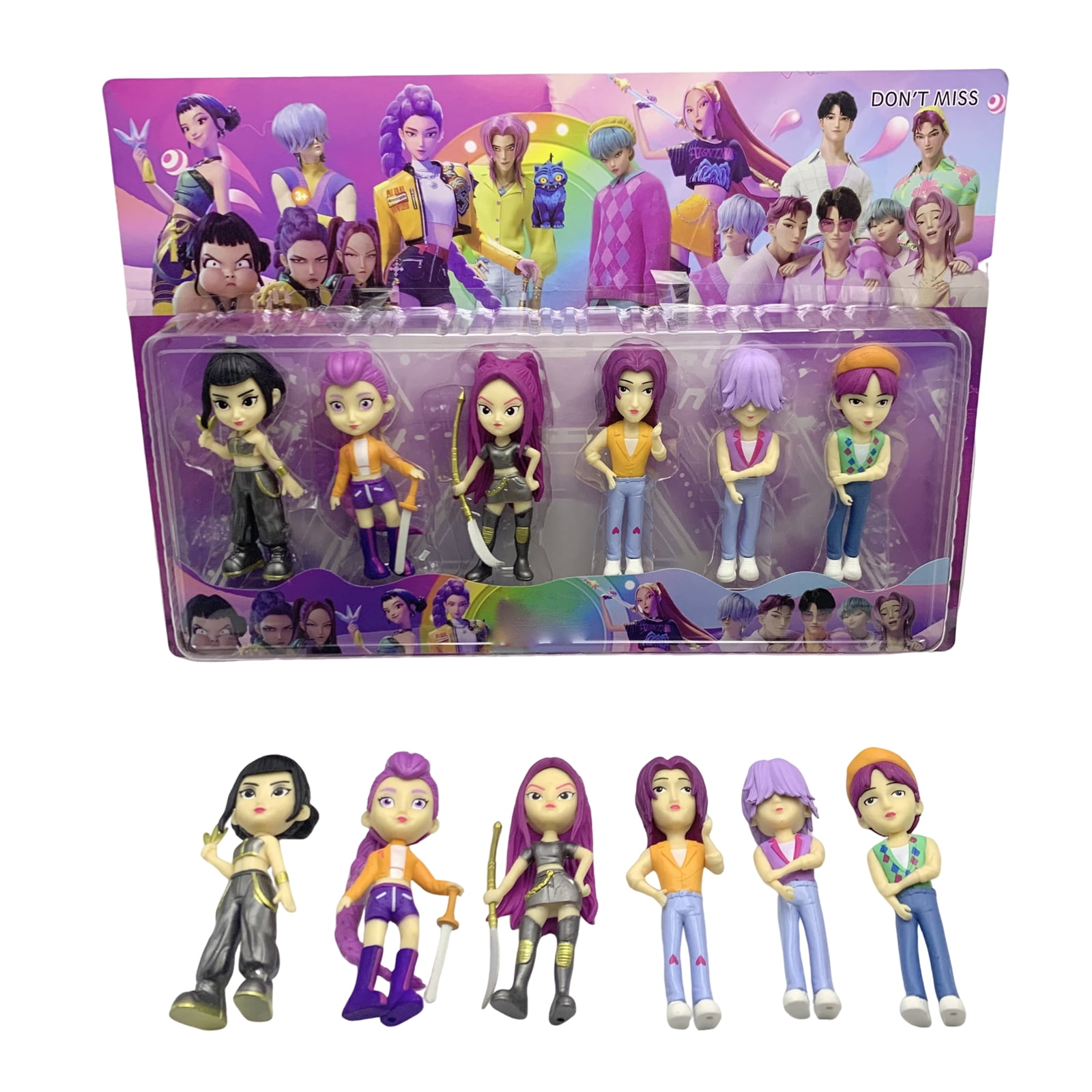 K-POP Dem+on Hun+ters Mini Figure Set, 6PC K-POP Collectible Dolls with ...
