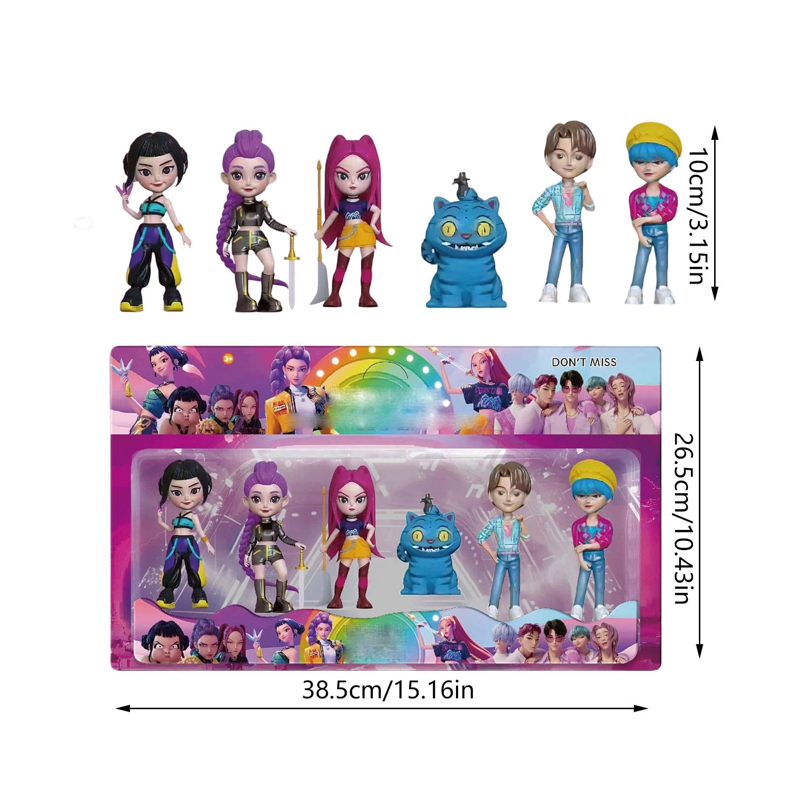 K-POP Dem+on Hun+ters Mini Figure Set, 6PC K-POP Collectible Dolls with ...
