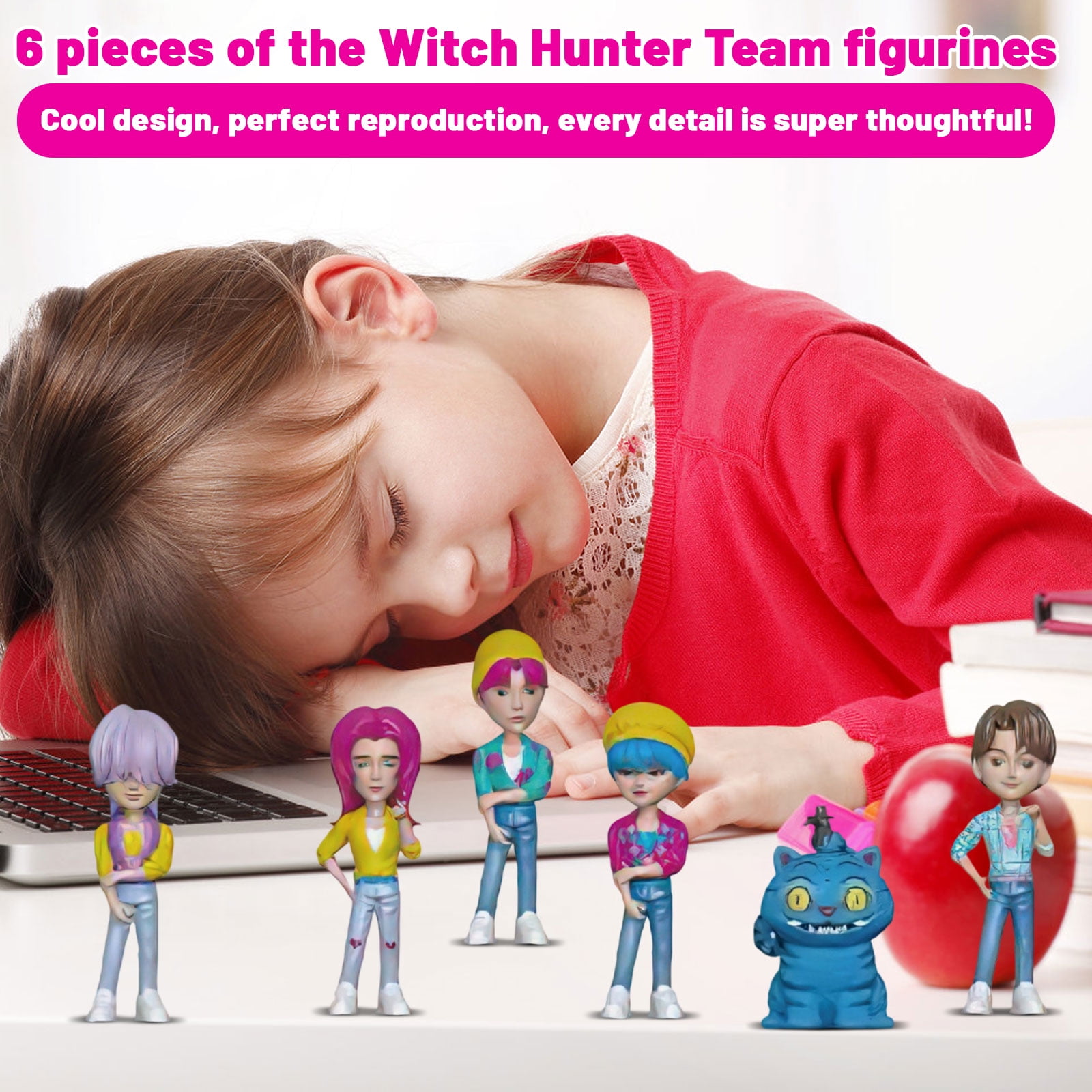 K-POP Dem+on Hun+ters Mini Figure Set, 6PC K-POP Collectible Dolls with ...