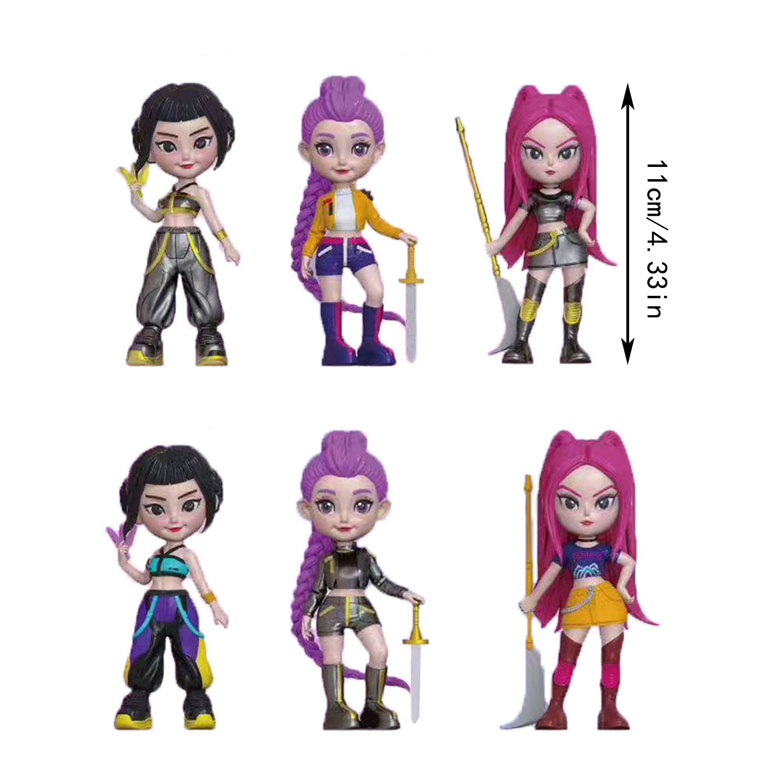 K-POP Dem+on Hun+ters Mini Figure Set, 6PC K-POP Collectible Dolls with ...