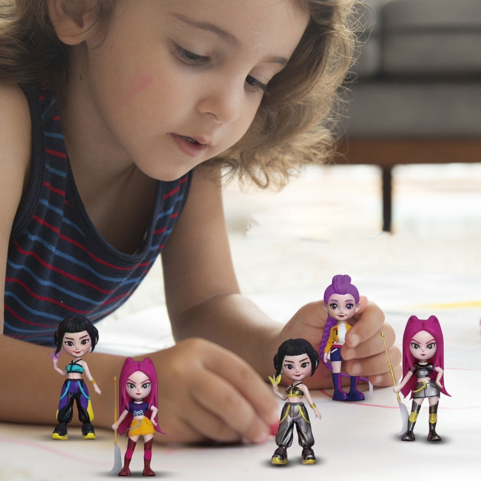 K-POP Dem+on Hun+ters Mini Figure Set, 6PC K-POP Collectible Dolls with ...