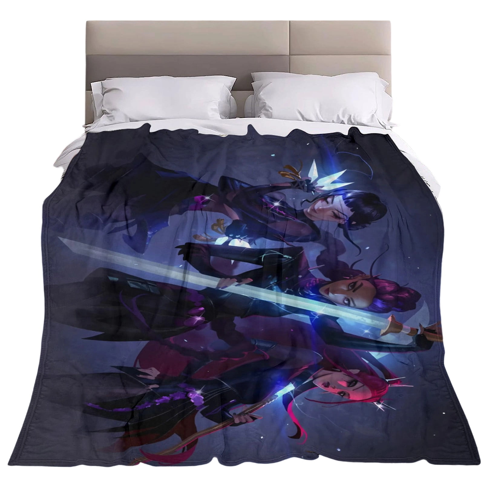 K-POP Demon-Hunter Cozy Fleece Blanket with Intricate Print Inspired By ...