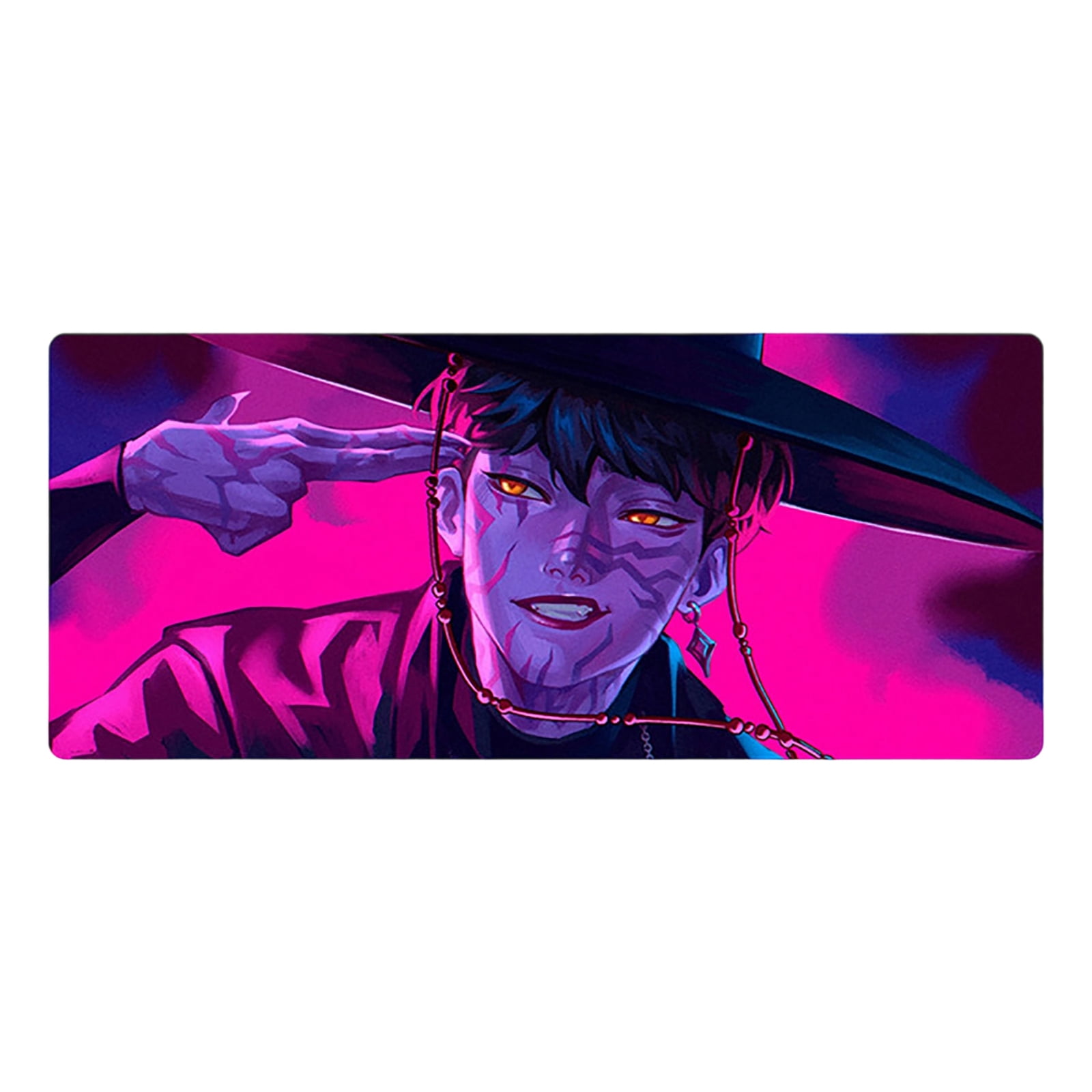 K-POP Demon-Hunter Gaming Mouse Pad with Rubber Base, Smooth Fabric Surface, and Stitched Edges ...