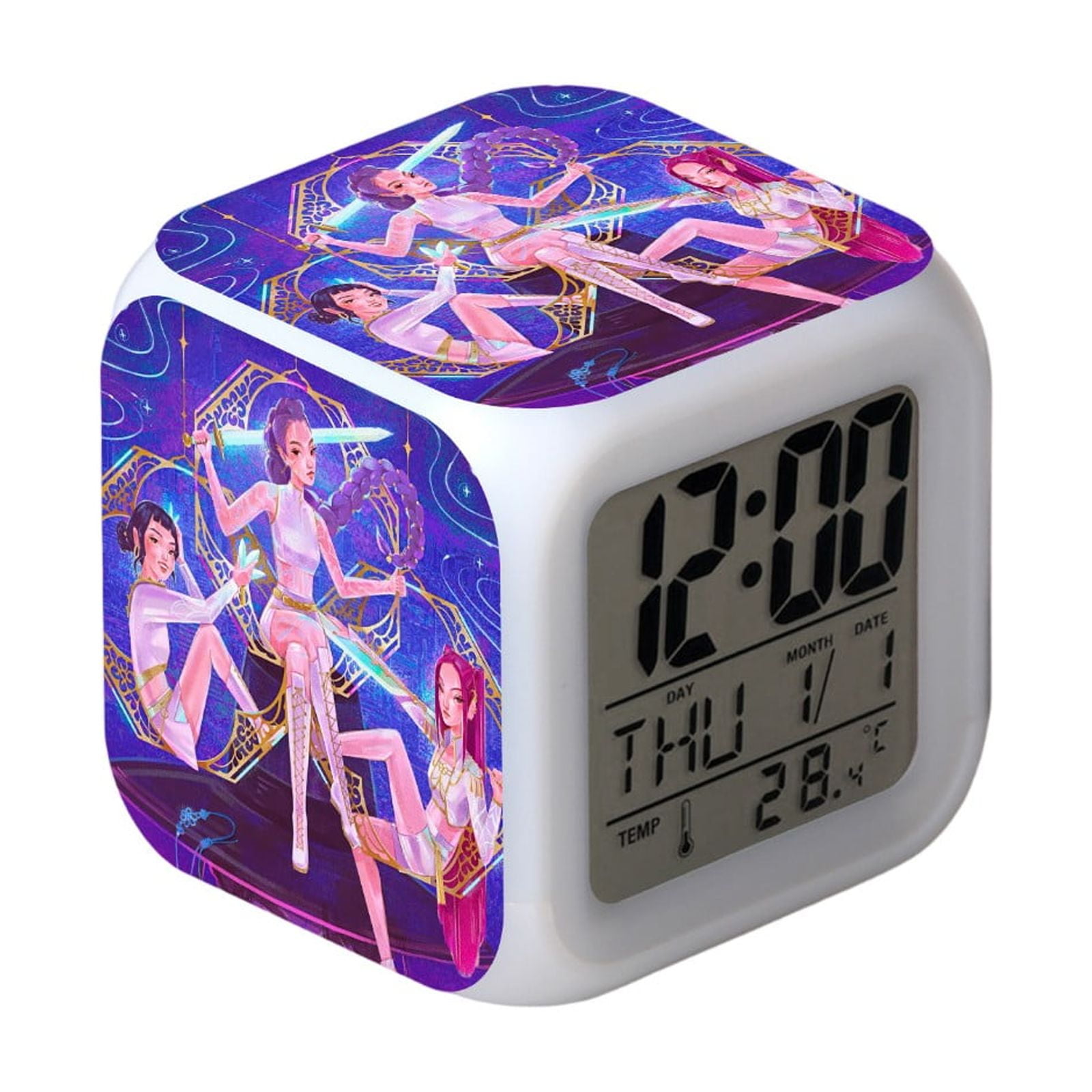 K-POP Demon-Hunter Led Night Light Alarm Clock, 7-Color Soft Changing ...