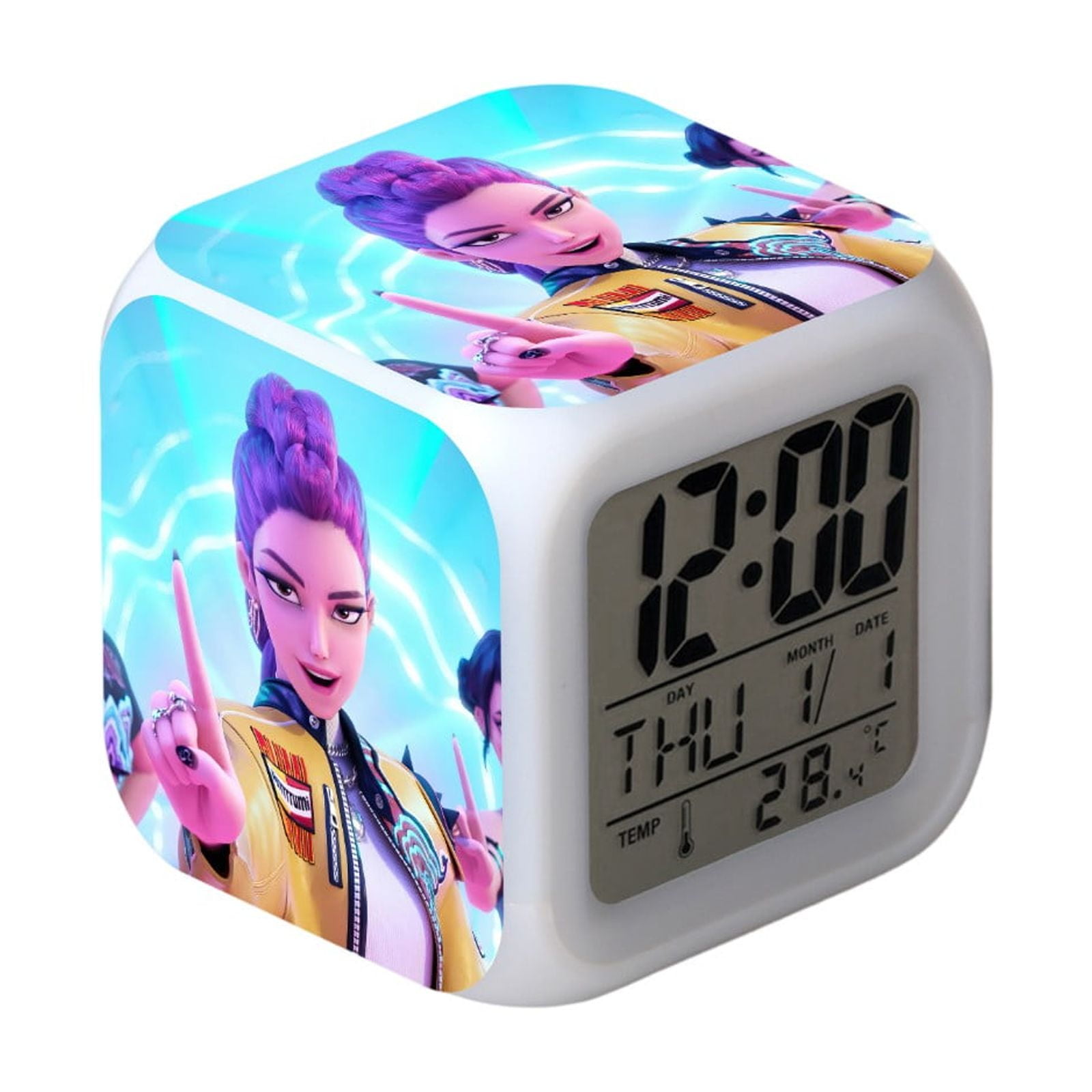 K-POP Demon-Hunter Themed Led Night Light Alarm Clock, 7-Color Soft ...